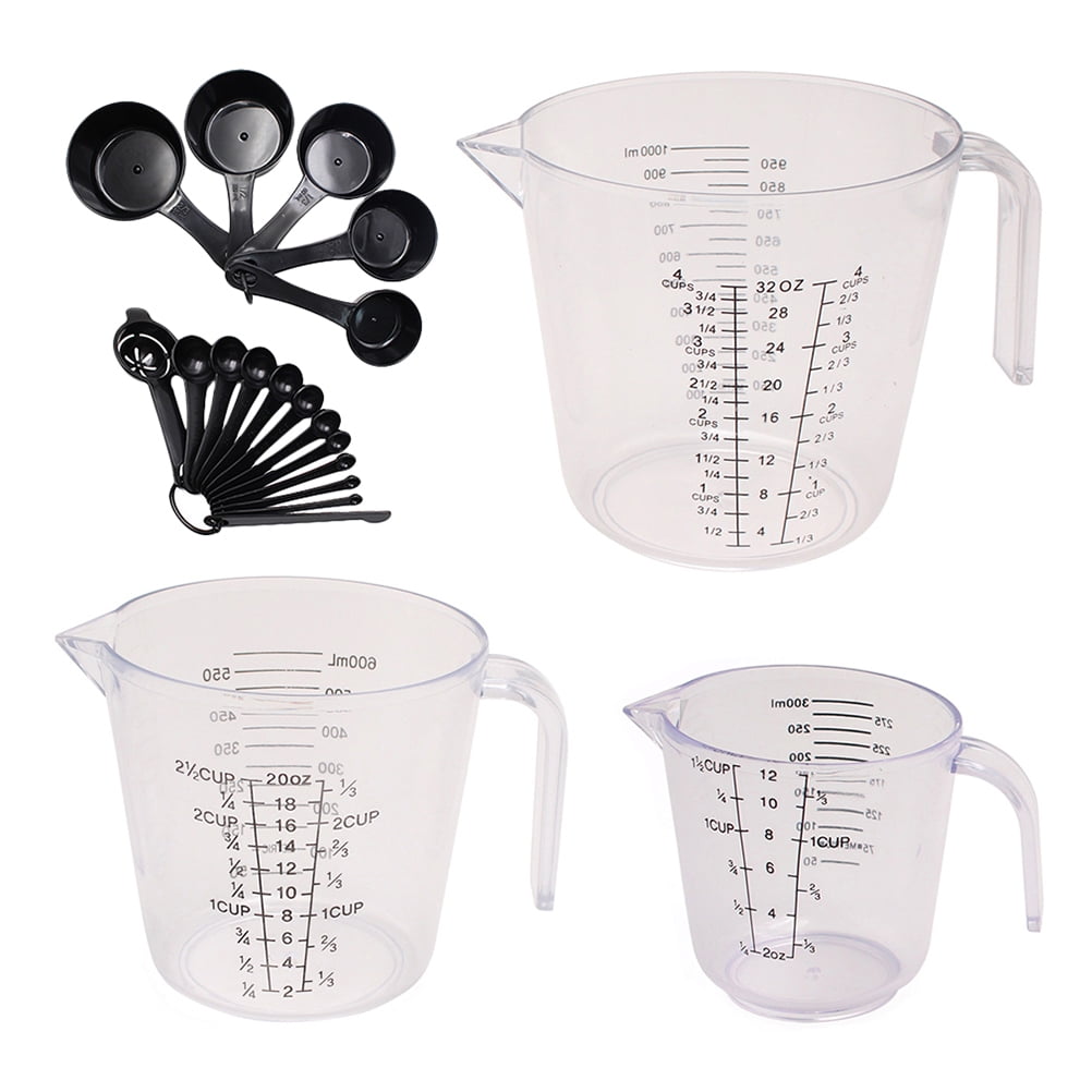 20 Pcs Graduated Measuring Cup Measure Spoons Plastic Cups Tools Flour ...