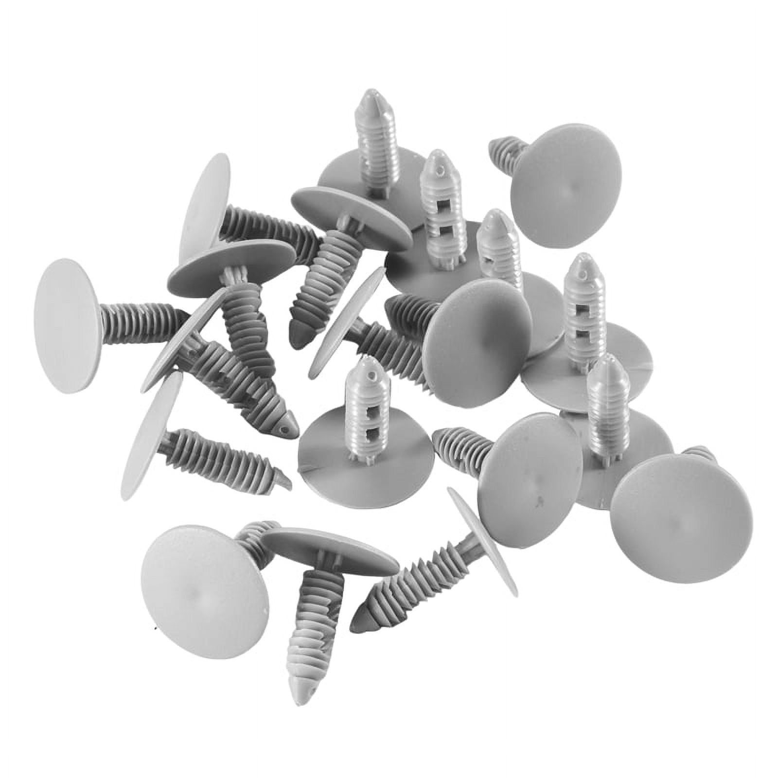 20 Pcs Gray Plastic Car Trim Clips Rivet Fastener 6mm Hole 26mm Head ...