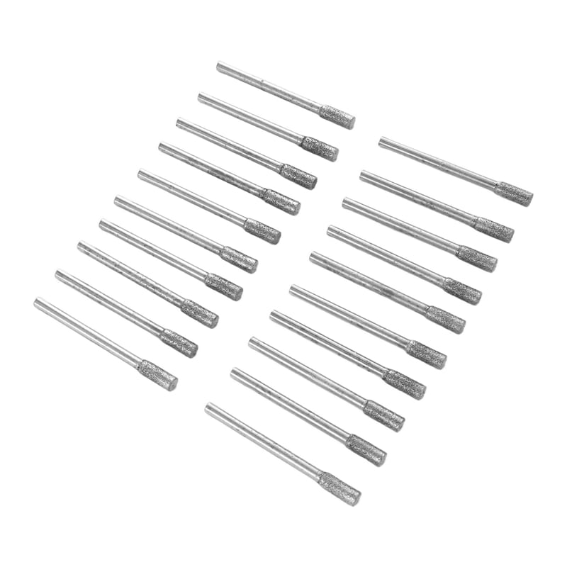 20 Pcs Grinding Bits 4mm Cylinder Head Grinding Bit Rotary Burr Set for ...