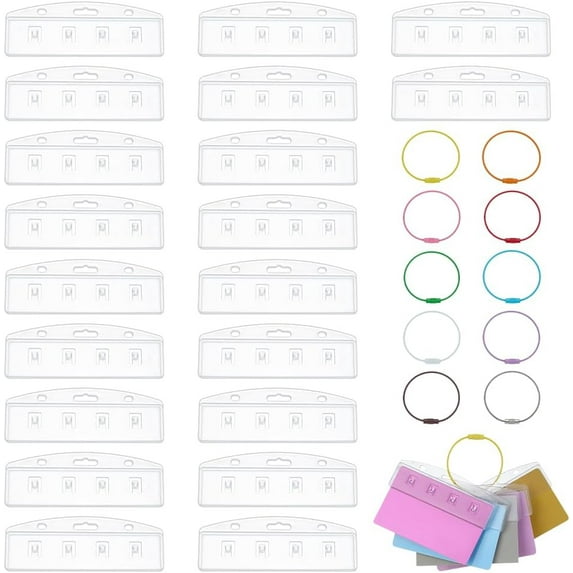 20 Pcs Half Card Holder for Yoto Cards with 10pcs Ring Loops Removable ...