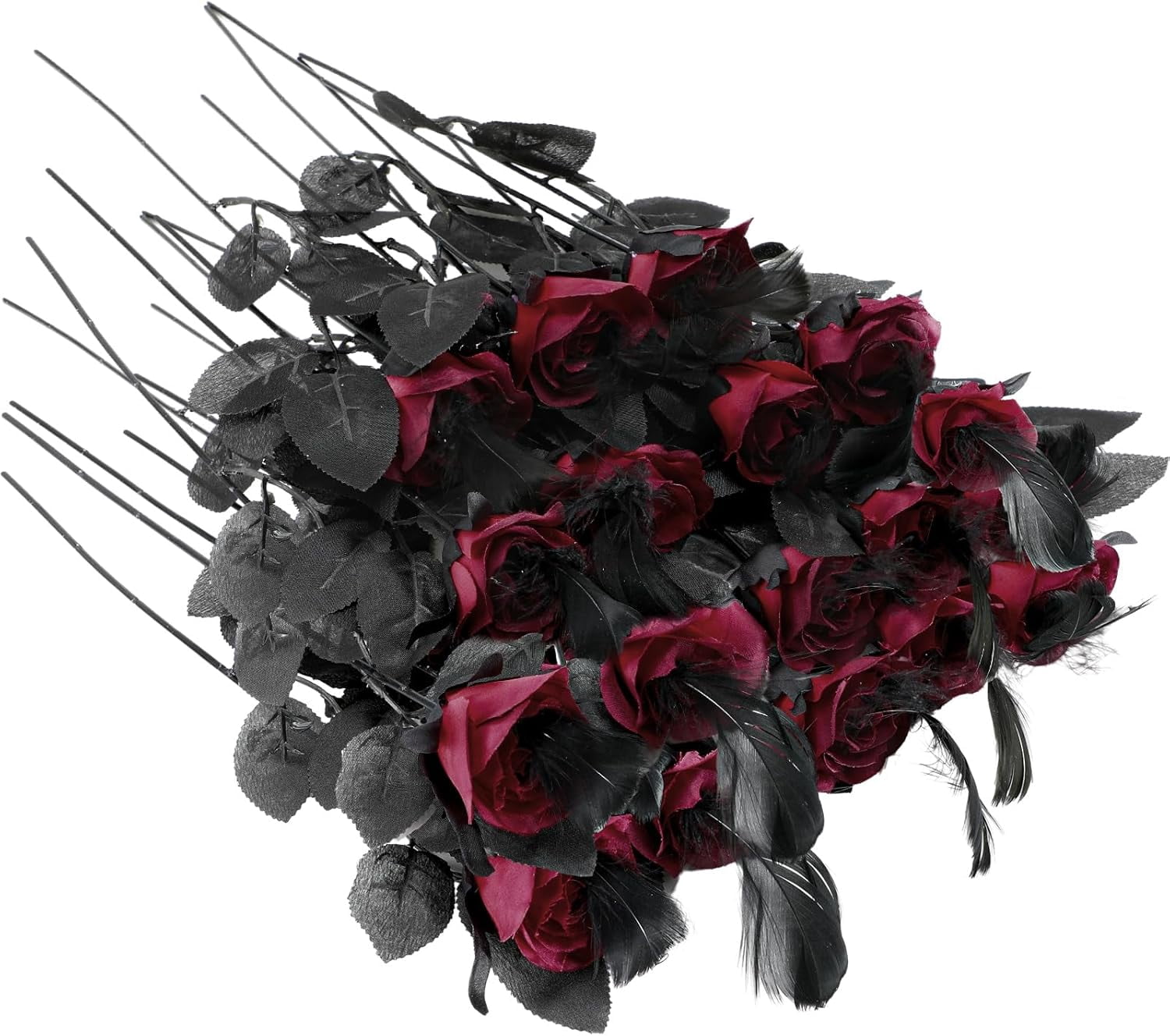 20 Pcs Halloween Artificial Roses Flowers Bouquet with Gothic Flowers ...