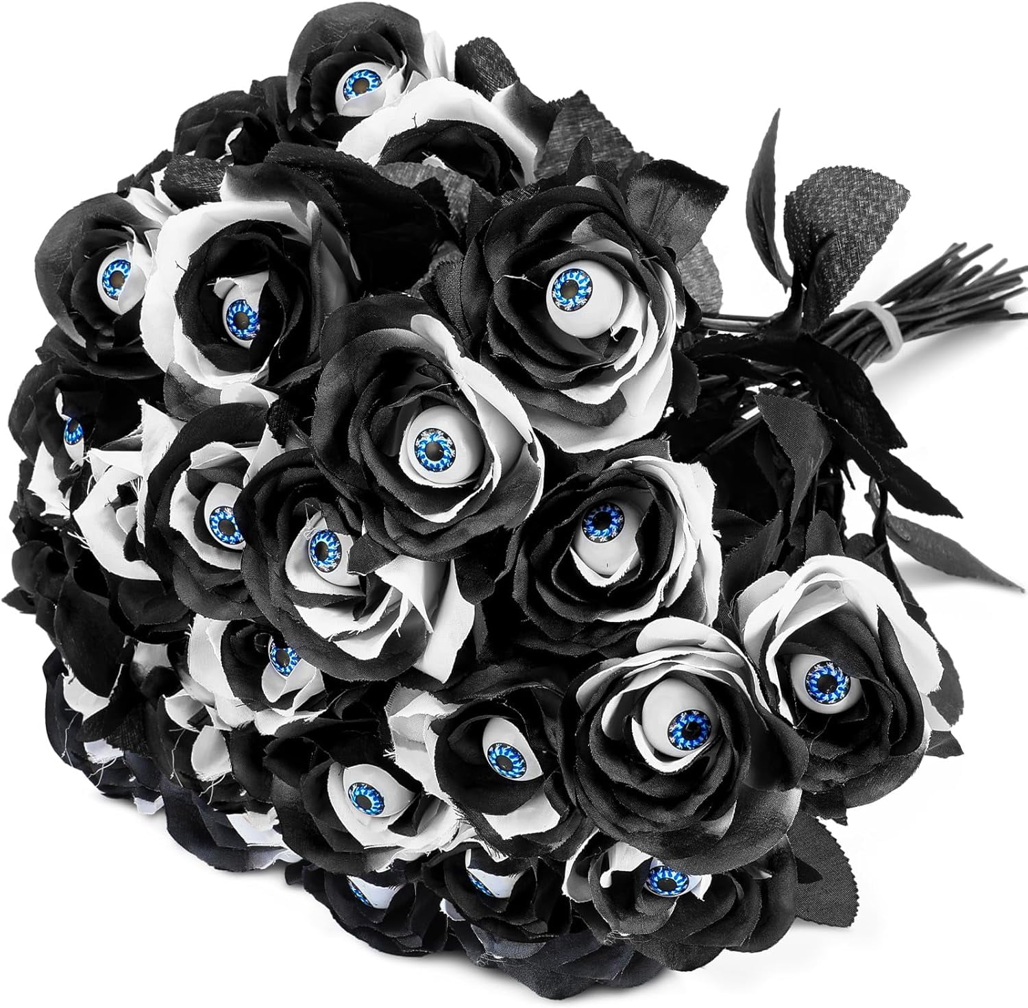 20 Pcs Halloween Artificial Roses Flowers Bouquet with Gothic Flowers ...