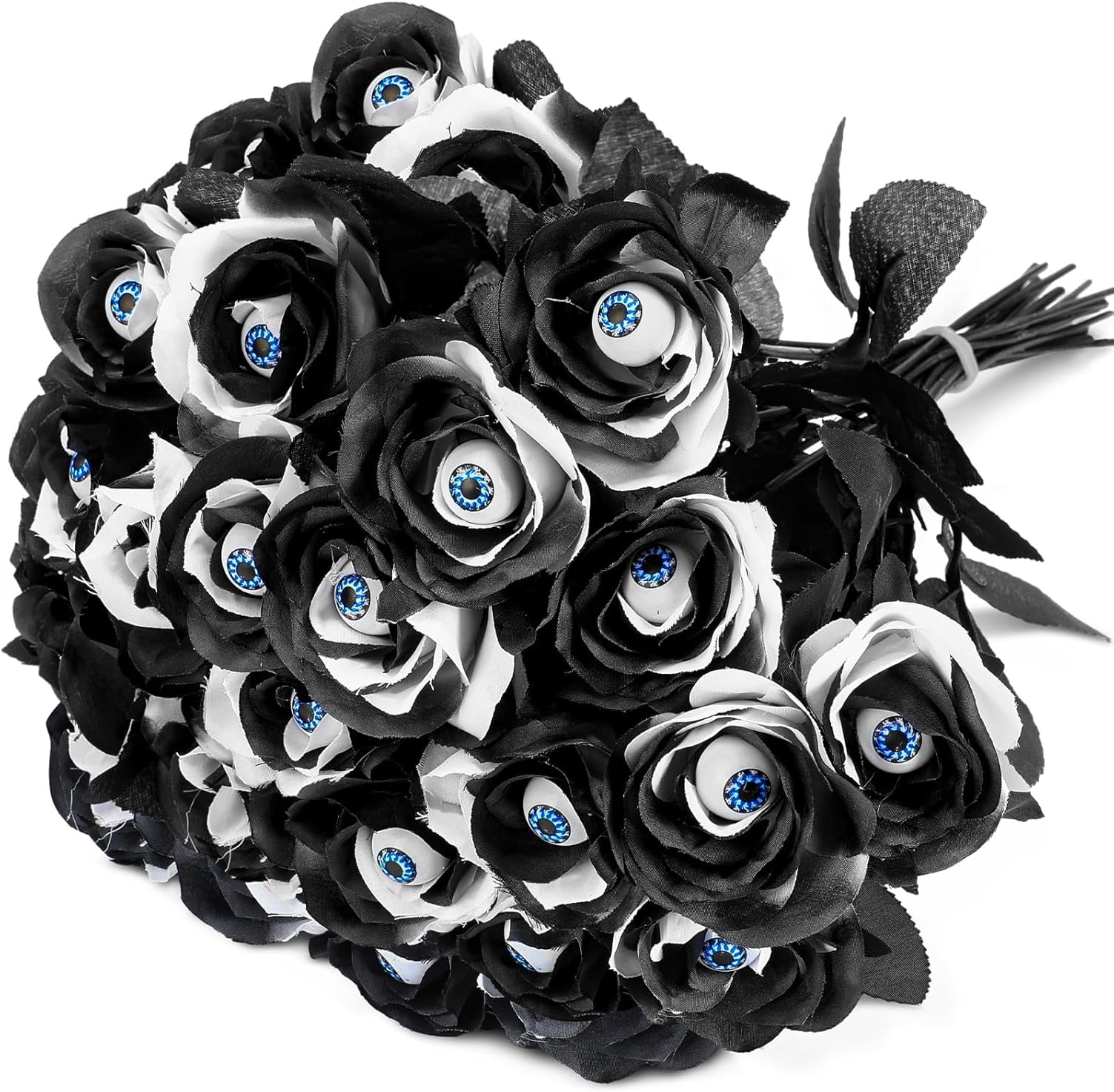 20 Pcs Halloween Artificial Roses Flowers Bouquet with Gothic Flowers ...