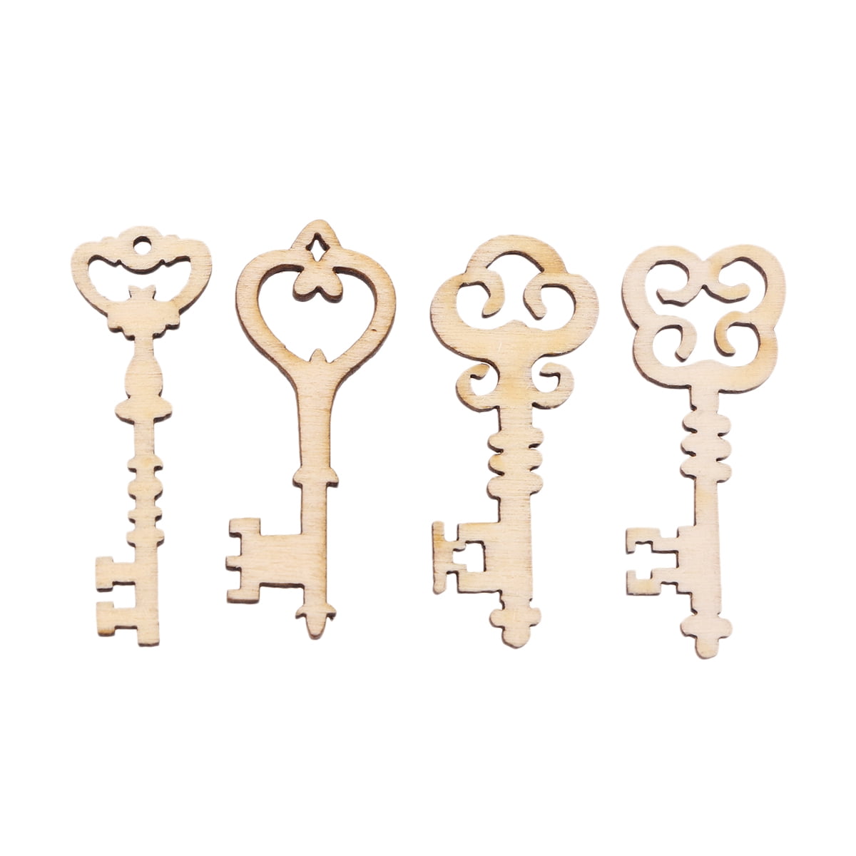 FRCOLOR Handmade Golden Wooden Keys for Decoration Lightweight and ...