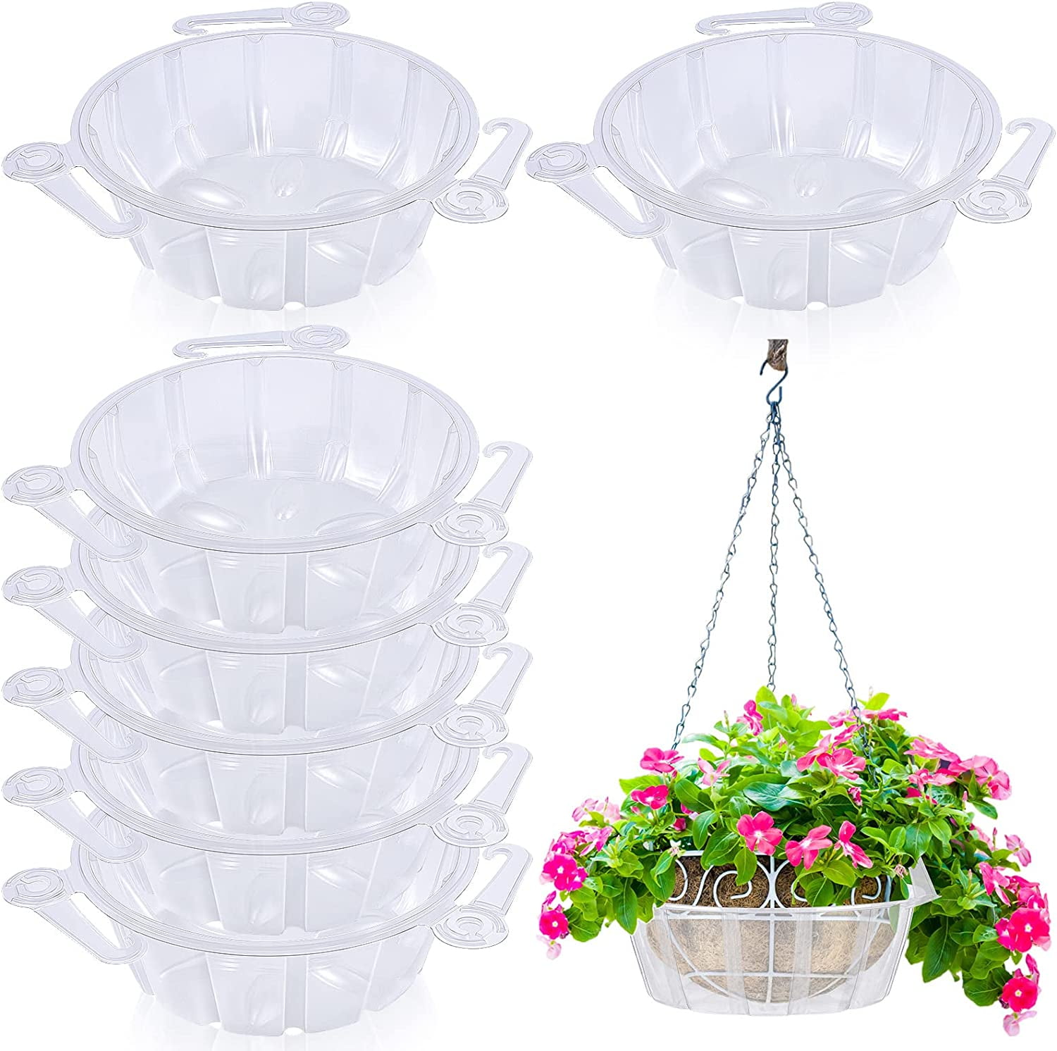 20 Pcs Hanging Plant Water Catcher Tray 10 Inch Clear Plastic Plant ...