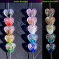 20 Pcs Heart shaped Glow in The Dark Firefly Beads, 12mm European ...
