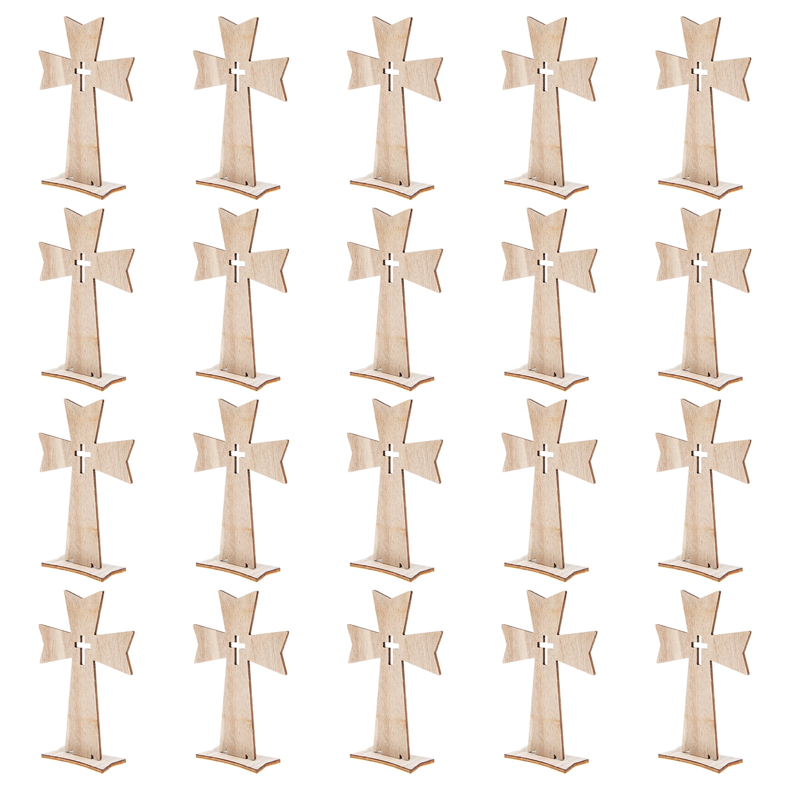 20 Pcs Home Wooden Cross Crafts Symbolic Ornament Office 11.00X8.00X0 ...