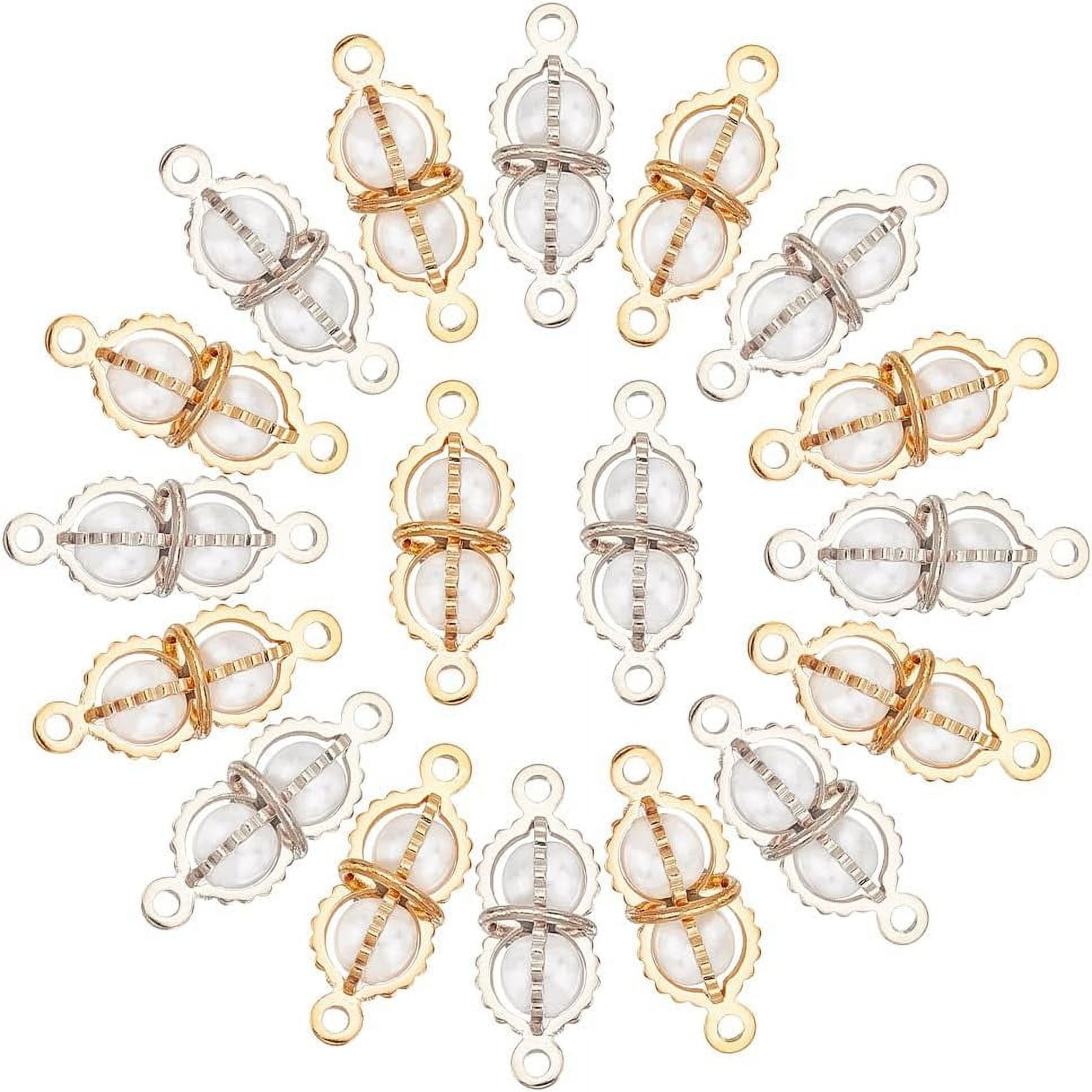 20 Pcs Imitation Pearl Link Connectors 18K Gold Plated Brass Connector ...