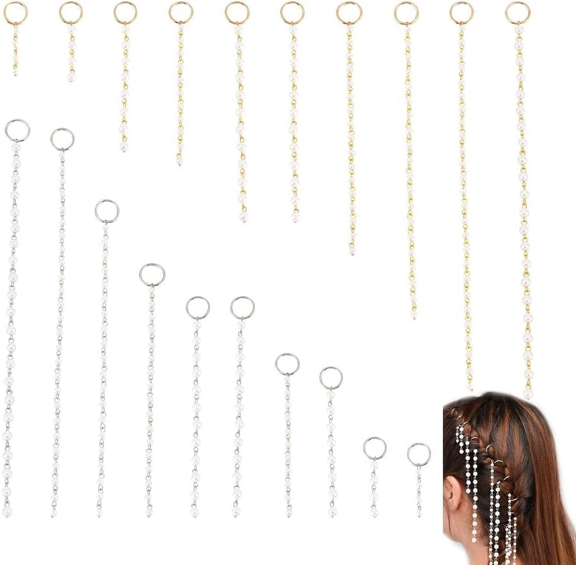 20 Pcs Imitation Pearl Tassels Hair Jewelry Hair Pendants Decoration ...