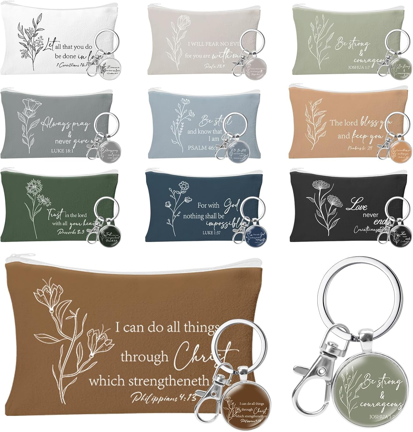 20 Pcs Inspirational Christian Cosmetic Bags for Women Religious Gifts ...