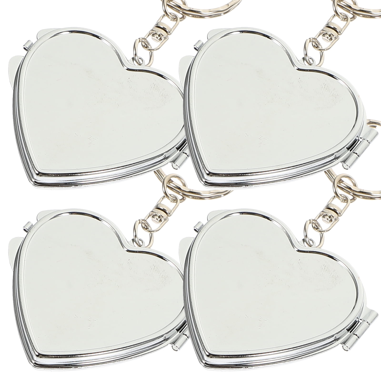 20 Pcs Keychain Makeup Mirror Mirrors Rings Pocket Keyring Heart Shape ...