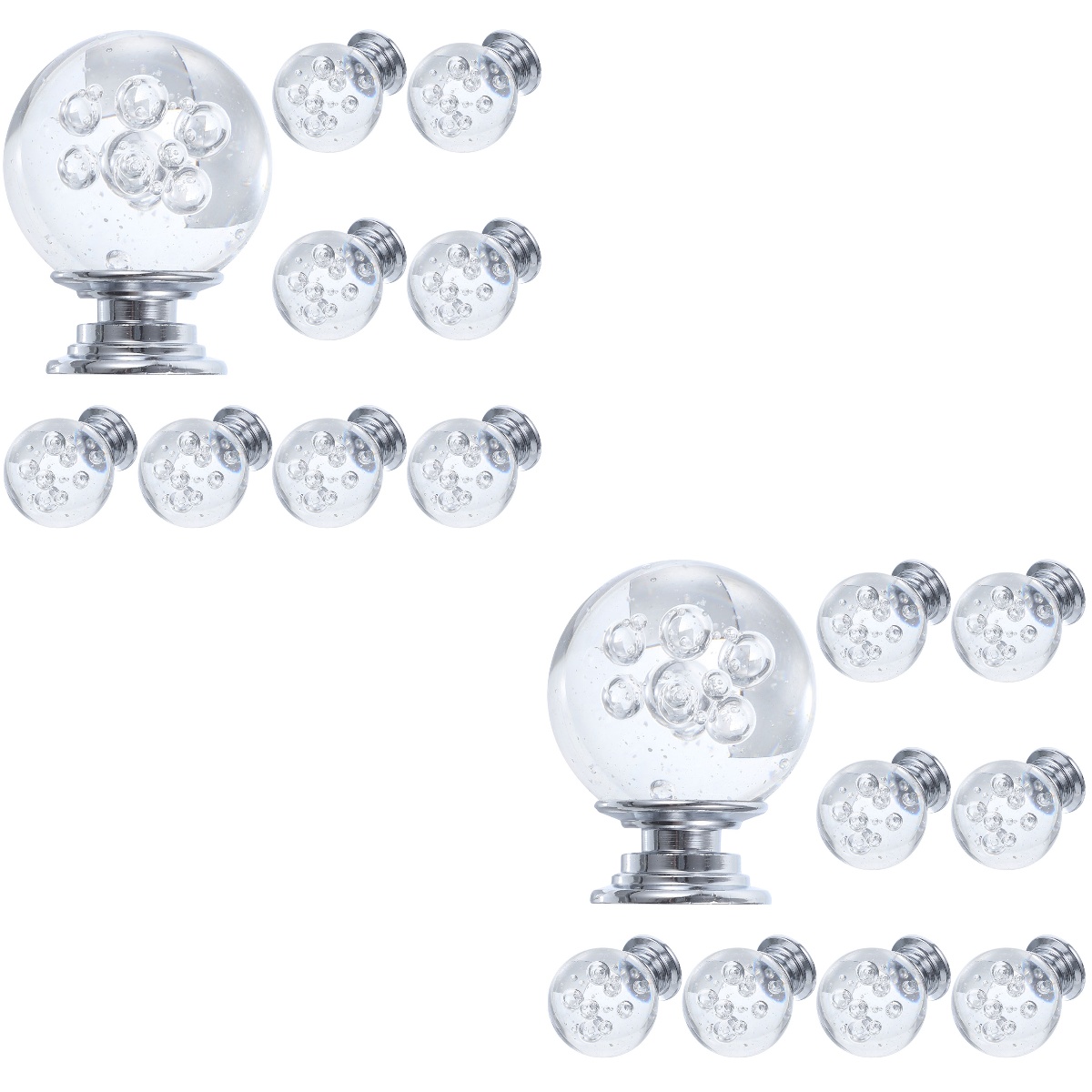 20 Pcs Kitchen Cabinets Clear Drawer Bubbles Drawers Knobs Crystal Handle Single Hole - Walmart.com
