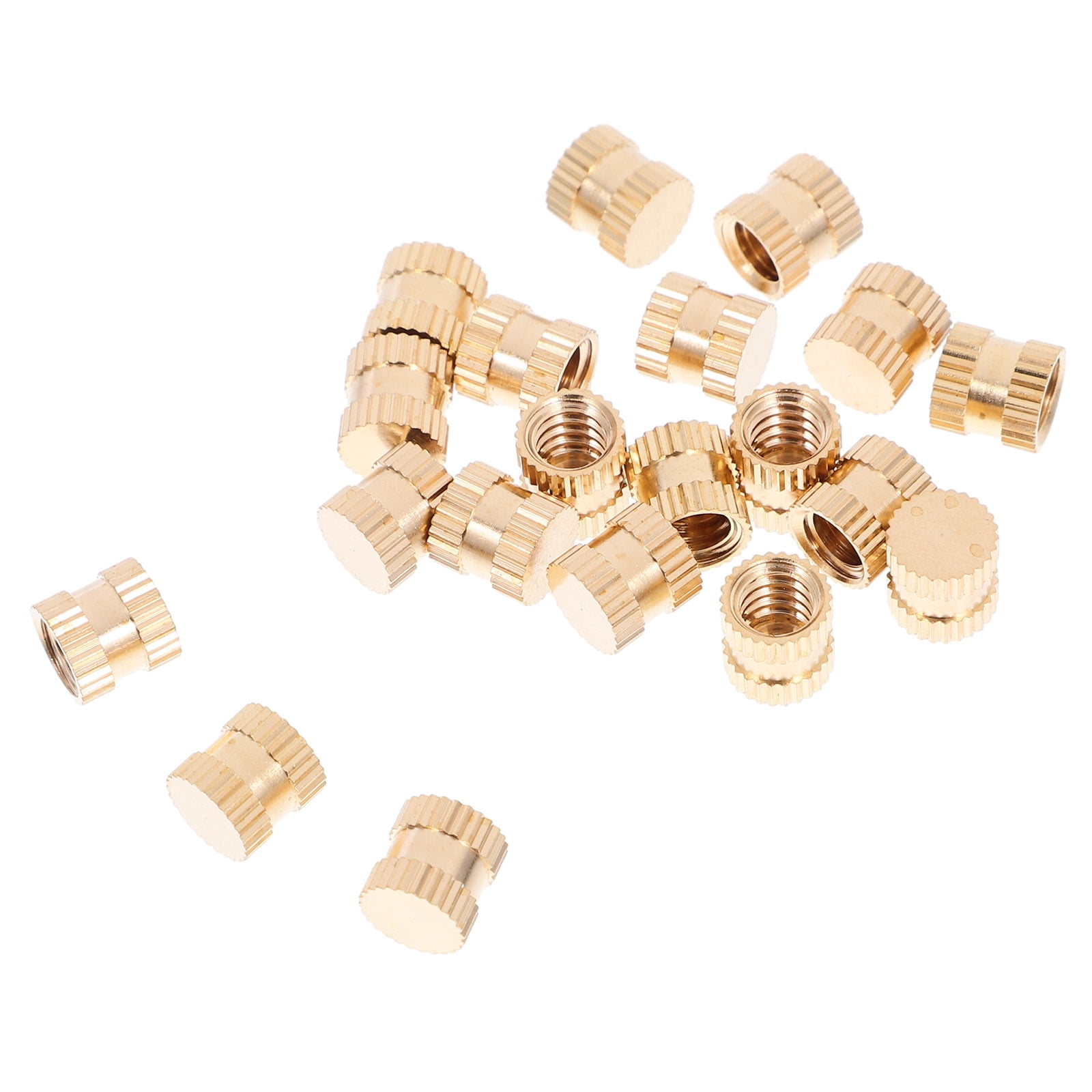 20 Pcs Knurled Nut Brass Threaded Insert Decorative Nut Threaded ...