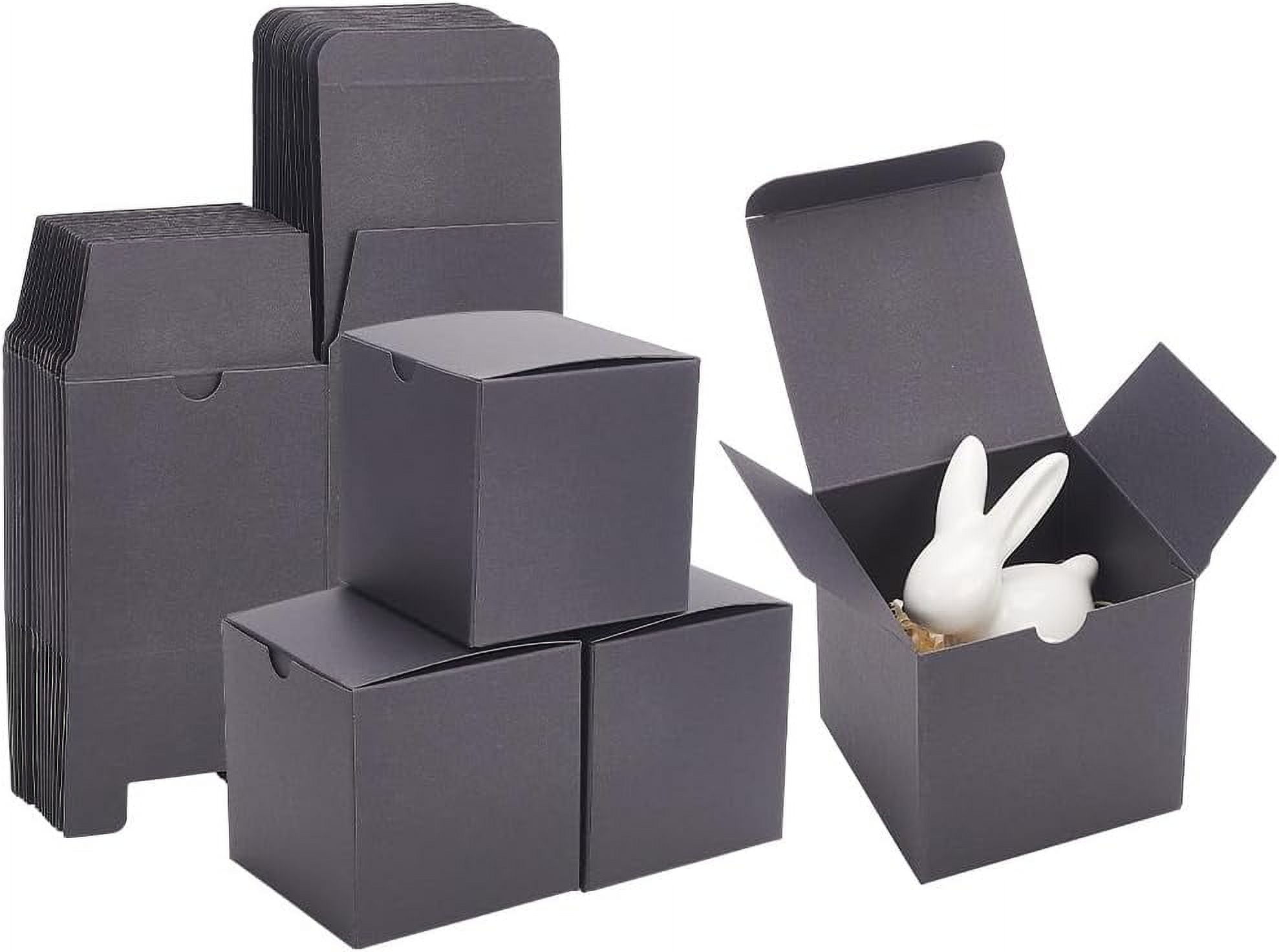 20 Pcs Kraft Paper Gift Packaging Boxes 3.2x3.2x3.2inch Black Paper ...