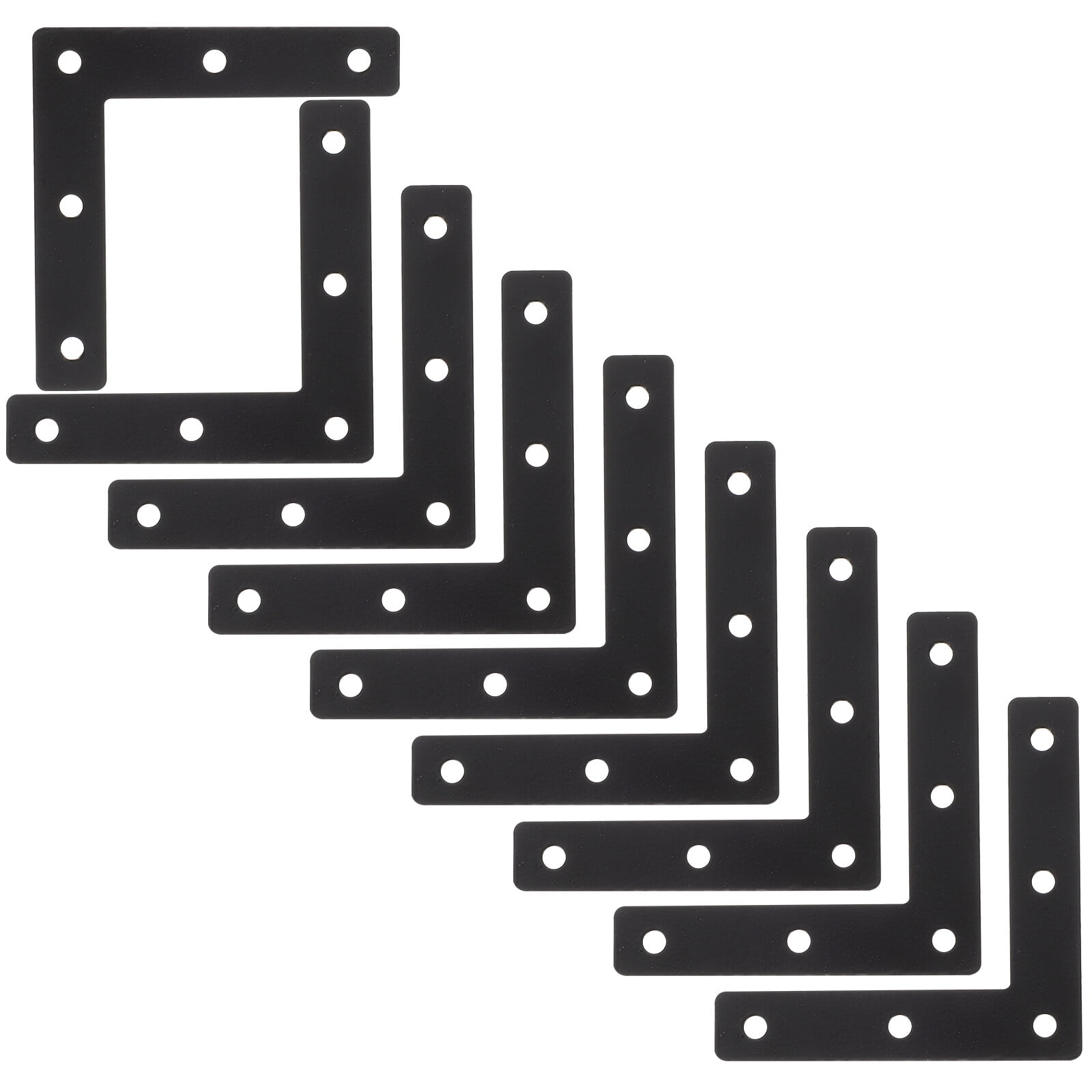 FENGGUIQU 20 Pcs Right Angle Flat Bracket Black L Shape Corner Braces ...