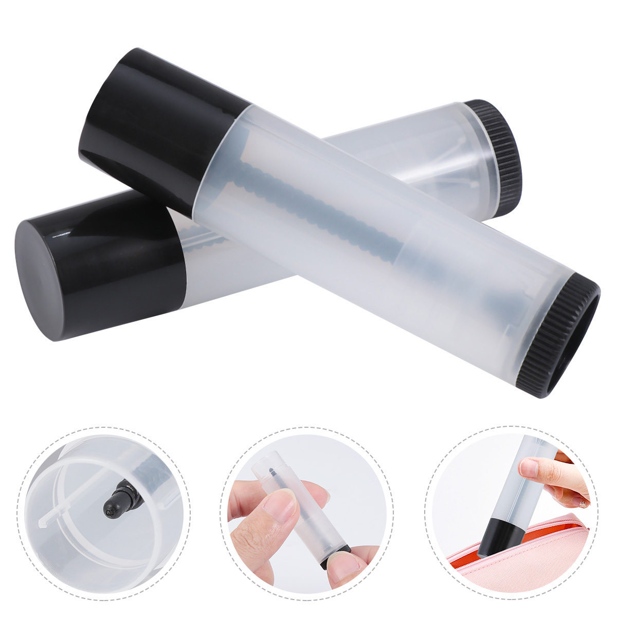 20 Pcs Lipstick Tube Pump Gloss Tubes Funnel Clear Tint Child Black ...