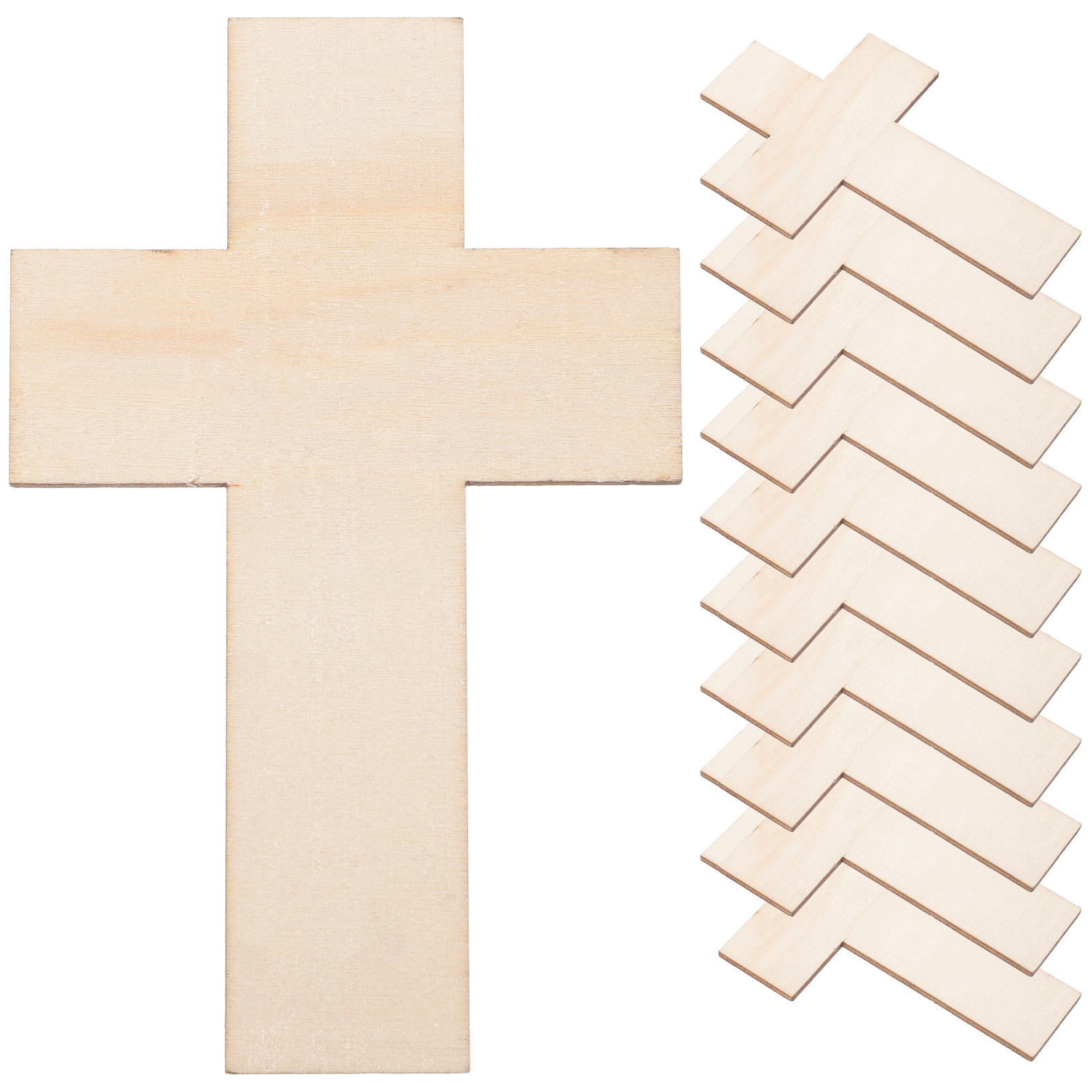 20 Pcs Log Color Cross Wood Blank Slices Chips DIY Painting Craft ...