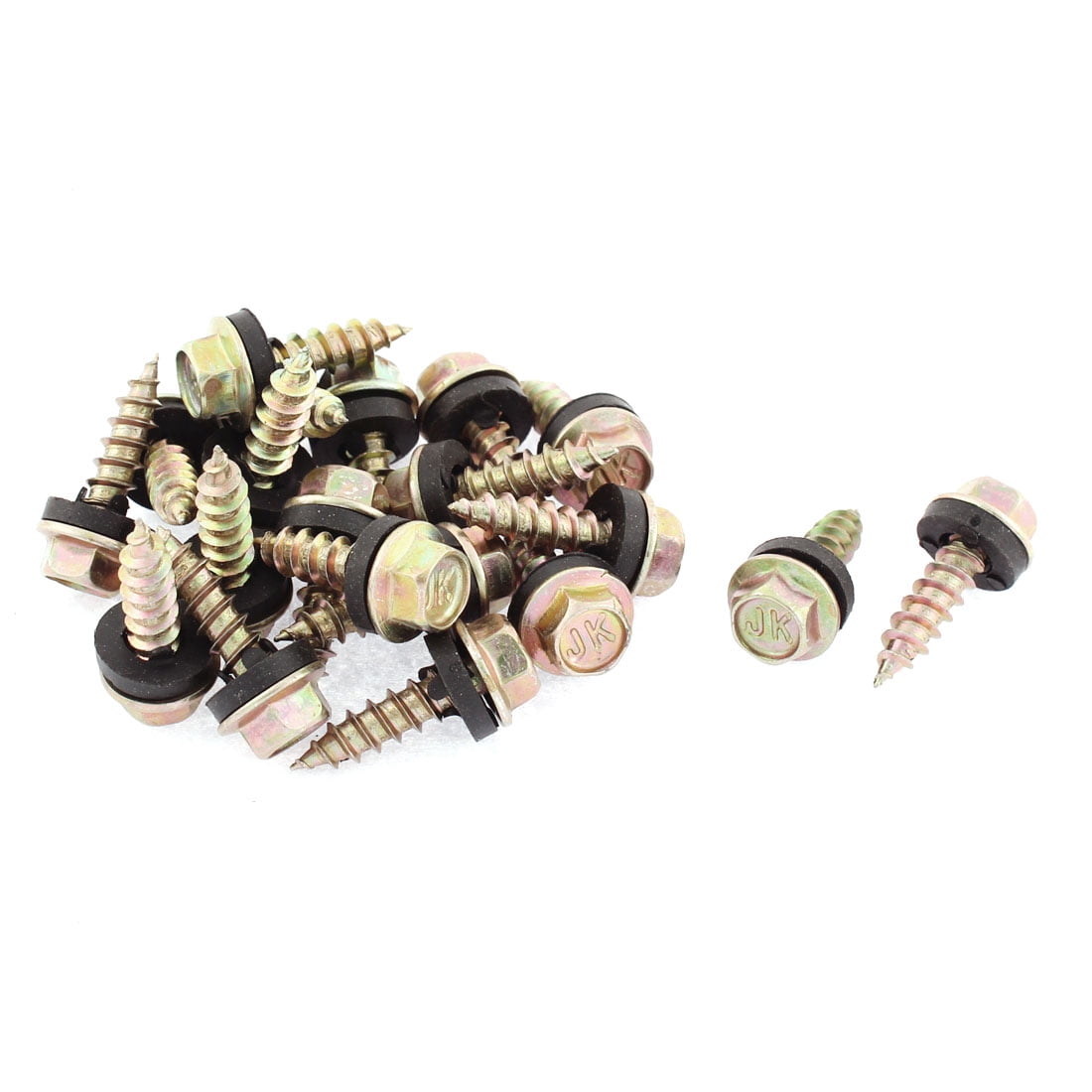 20 Pcs M5 x 20mm Male Thread Hex Head Self Tapping Screw Fastener 24mm ...