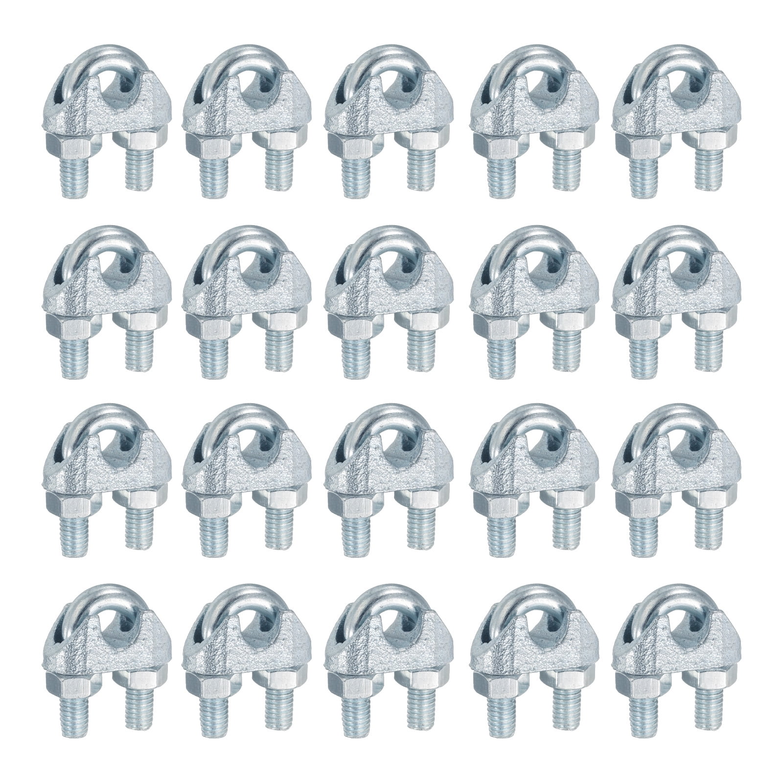 20 Pcs M8 Steel Wire Rope Clip Clamps, 1/4" Wire Rope U-Bolt Cable ...