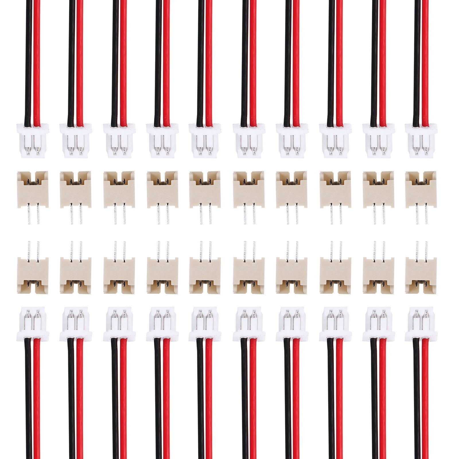 20 Pcs MX 1.25mm 2 Pin Single Head Male Connector Plug with 28 AWG ...