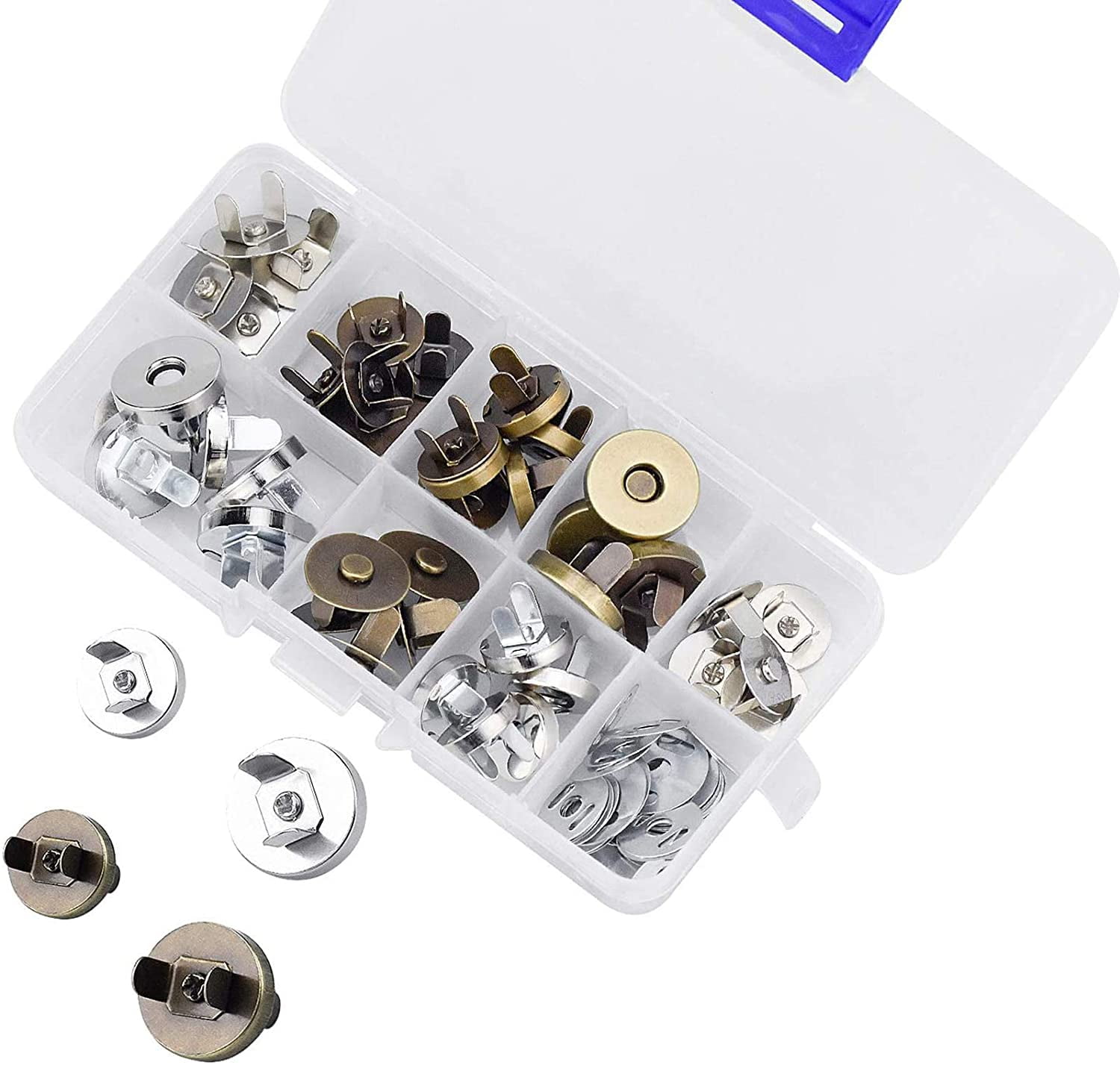 20 Pcs Magnetic Snaps Buttons 14/18mm Metal Metal Bag Clasps Magnetic ...