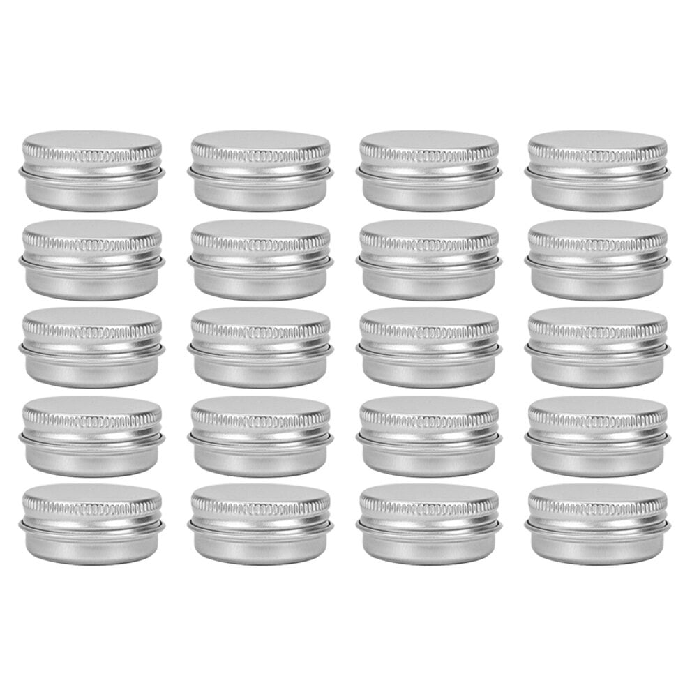 20 Pcs Makeup Samples Round Aluminum Can Lip Balm Tin Toiletry Travel ...