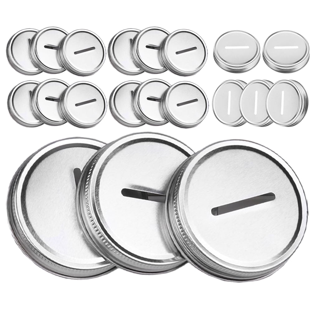 20 Pcs Piggy Bank Lid Mini Wide Mouth Jars Child Silver - Walmart.com