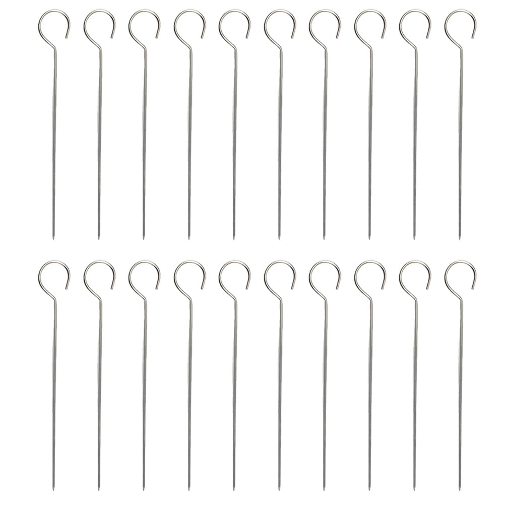 20 Pcs Meat Sticks Stainless Steel Goose Tail Needle Skewers Outdoor ...