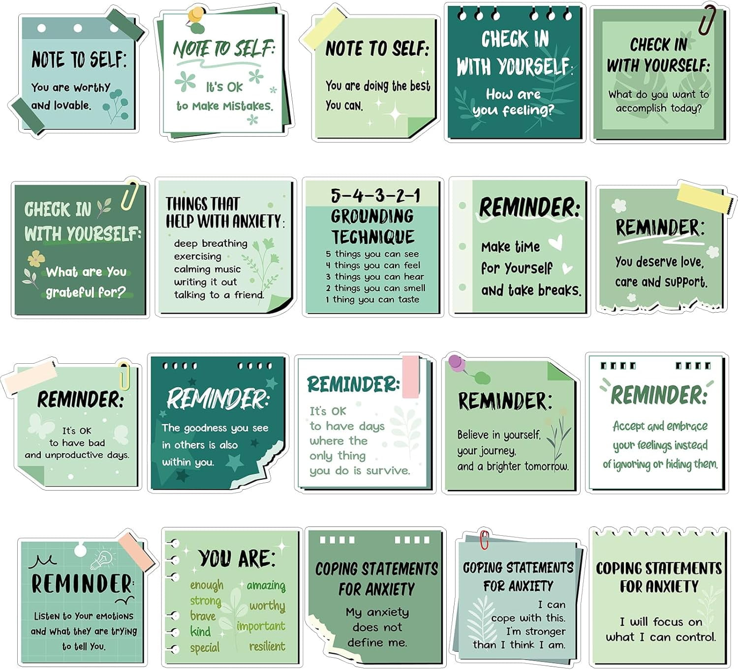 20 Pcs Mental Health Magnets Motivational Daily Reminders Magnets with ...