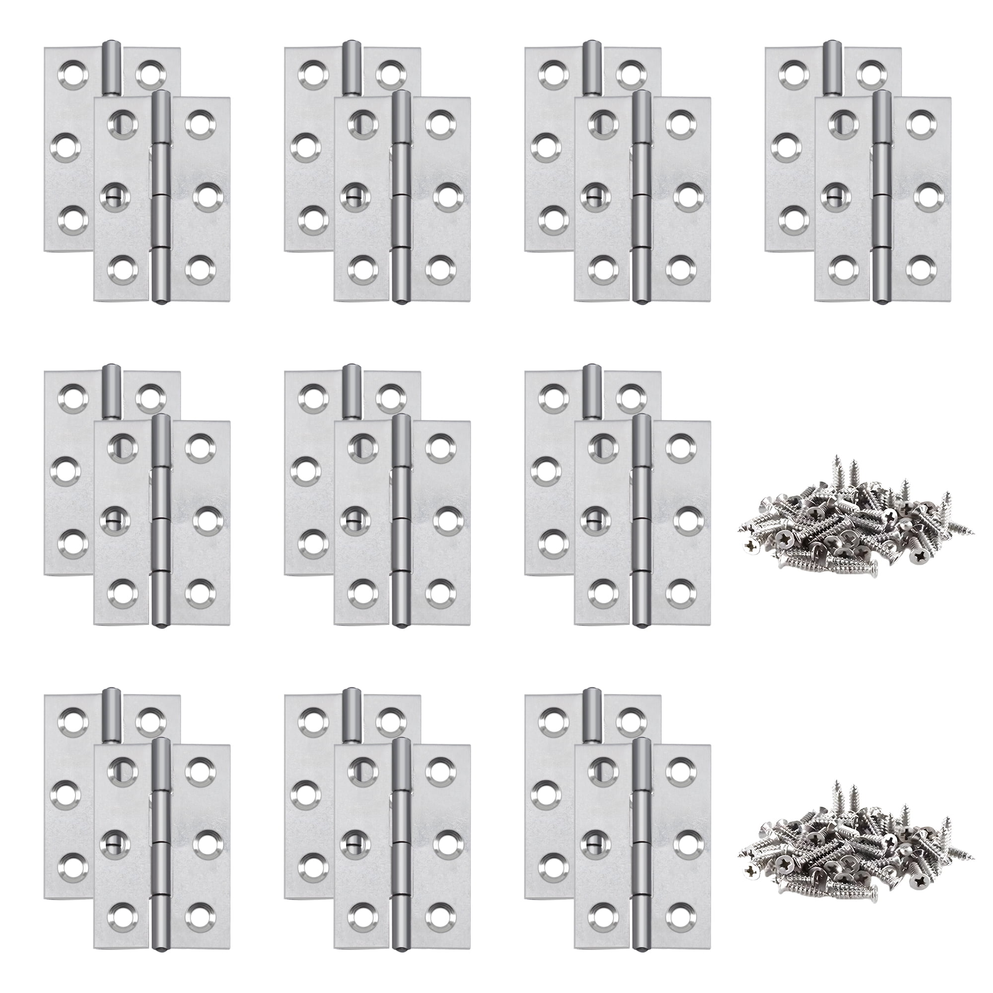 20 Pcs Metal Hinges, Folding Butt Hinge, 2 Inch Door and Window Gift ...
