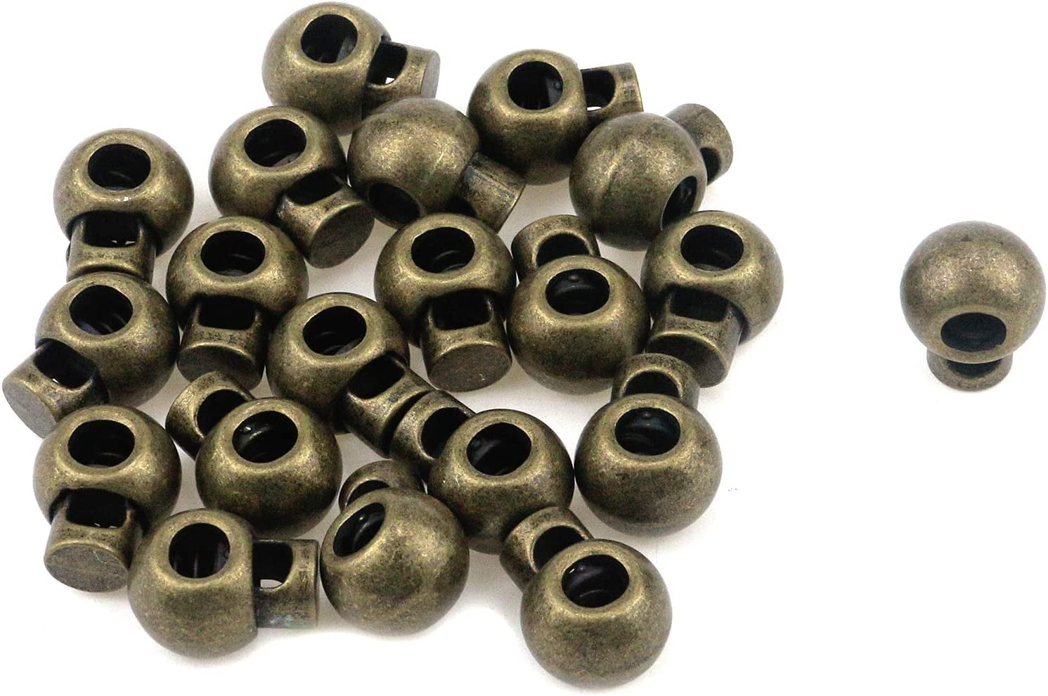 20 Pcs Metal Toggle Stoppers, Single Hole Spring Loaded Stop Sliding ...