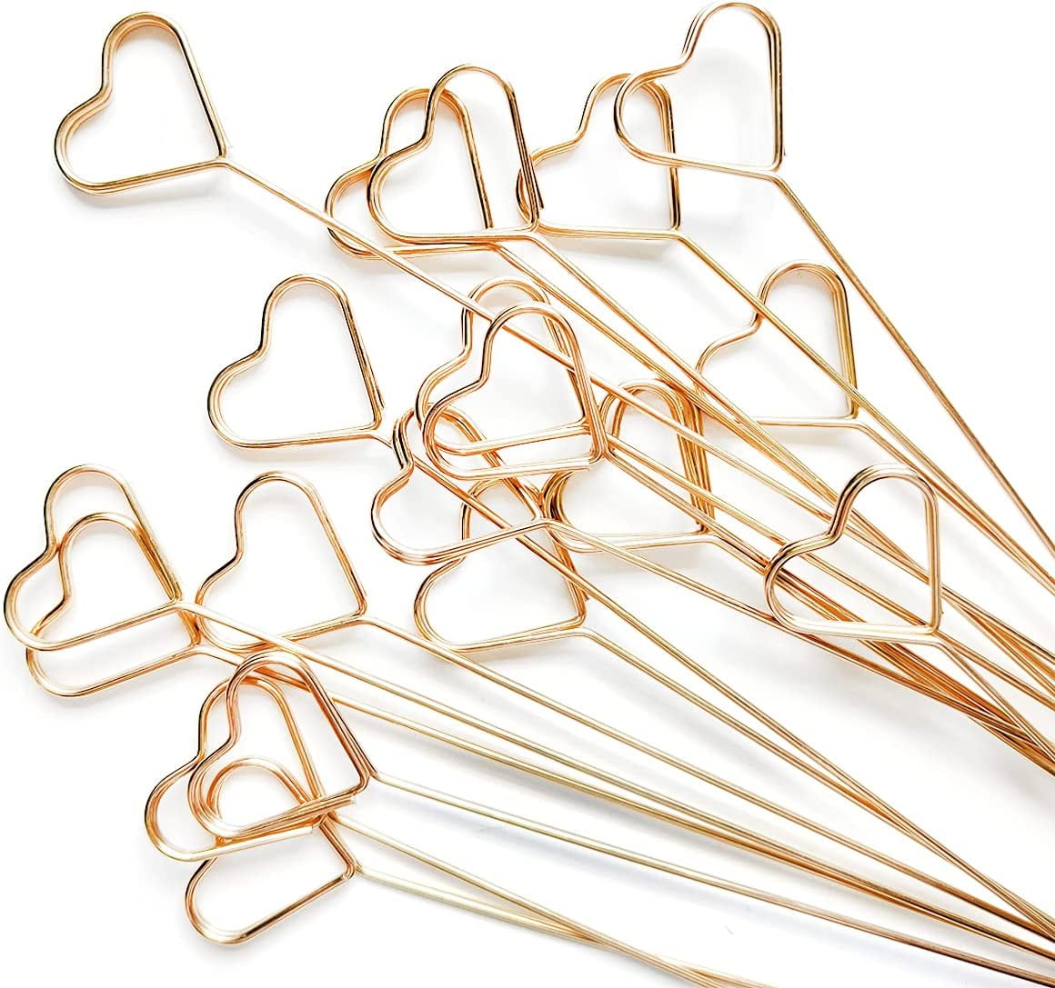 20 Pcs Metal Wire Floral Place Card Holder Pick 13 Inch Gold Photo Clip ...