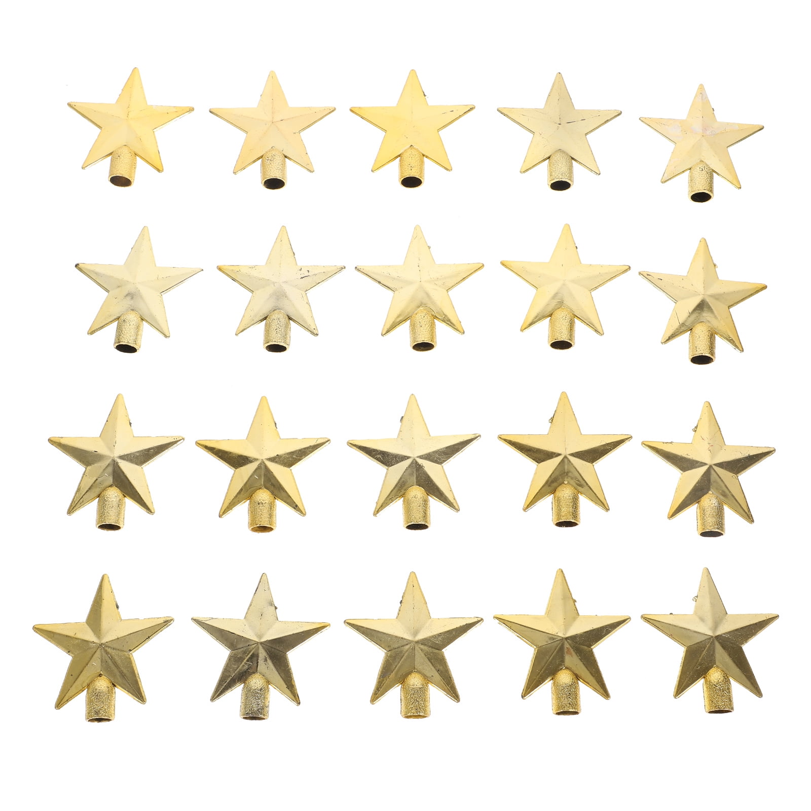20 Pcs Mini Christmas Tree Top Star Decoration Ornament Topper Home ...
