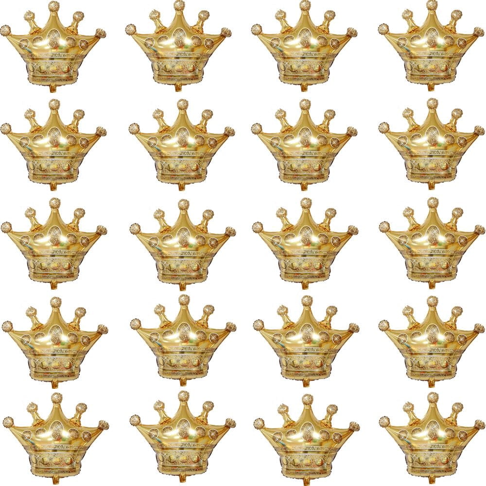 20 Pcs Mini Crown RE32 Balloon Gold Balloon Crown Mylar Balloon for ...