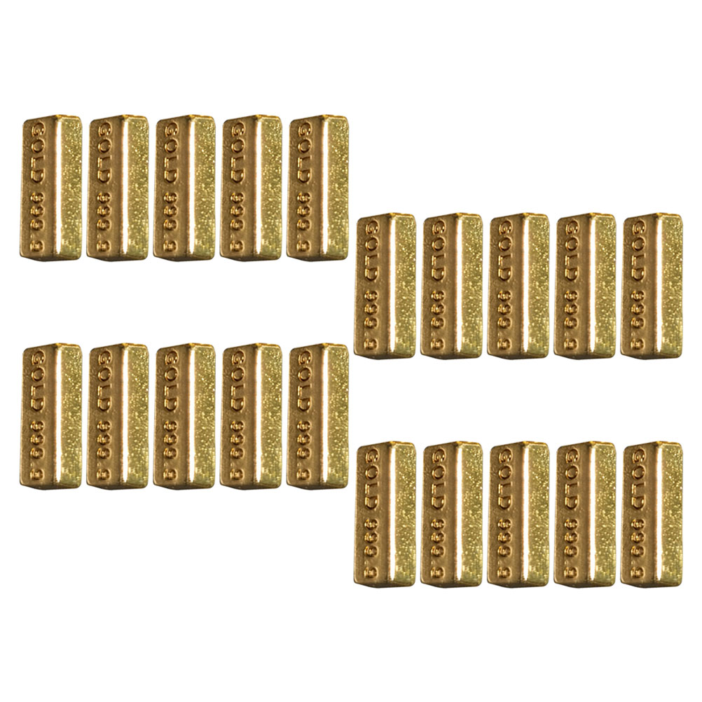 20 Pcs Mini Gold Brick Fish Tank Accessories Ornament Miniature Bricks ...