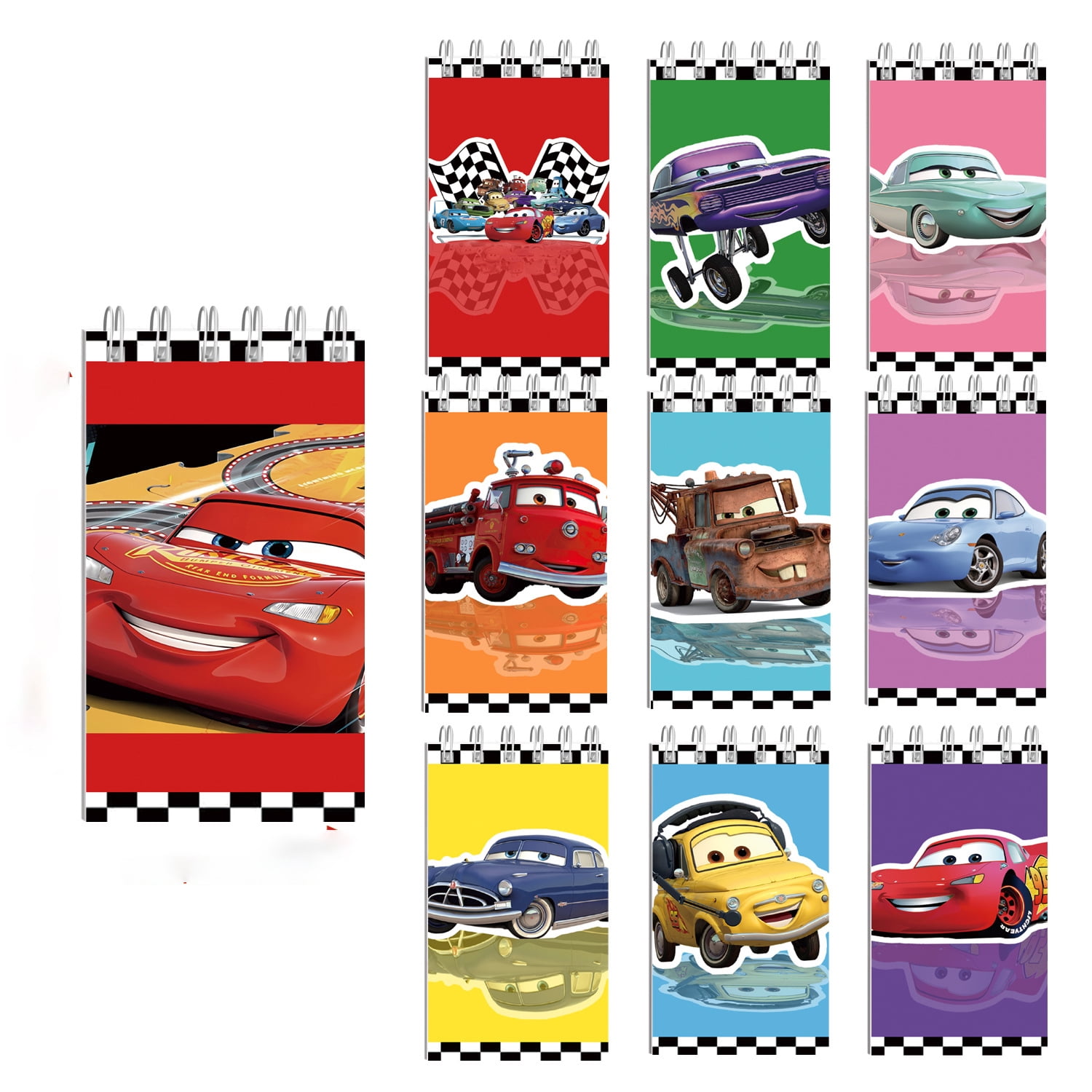 20 Pcs Mini NotePads Cars Themed Party Favor as McQueen Notepads Spiral ...