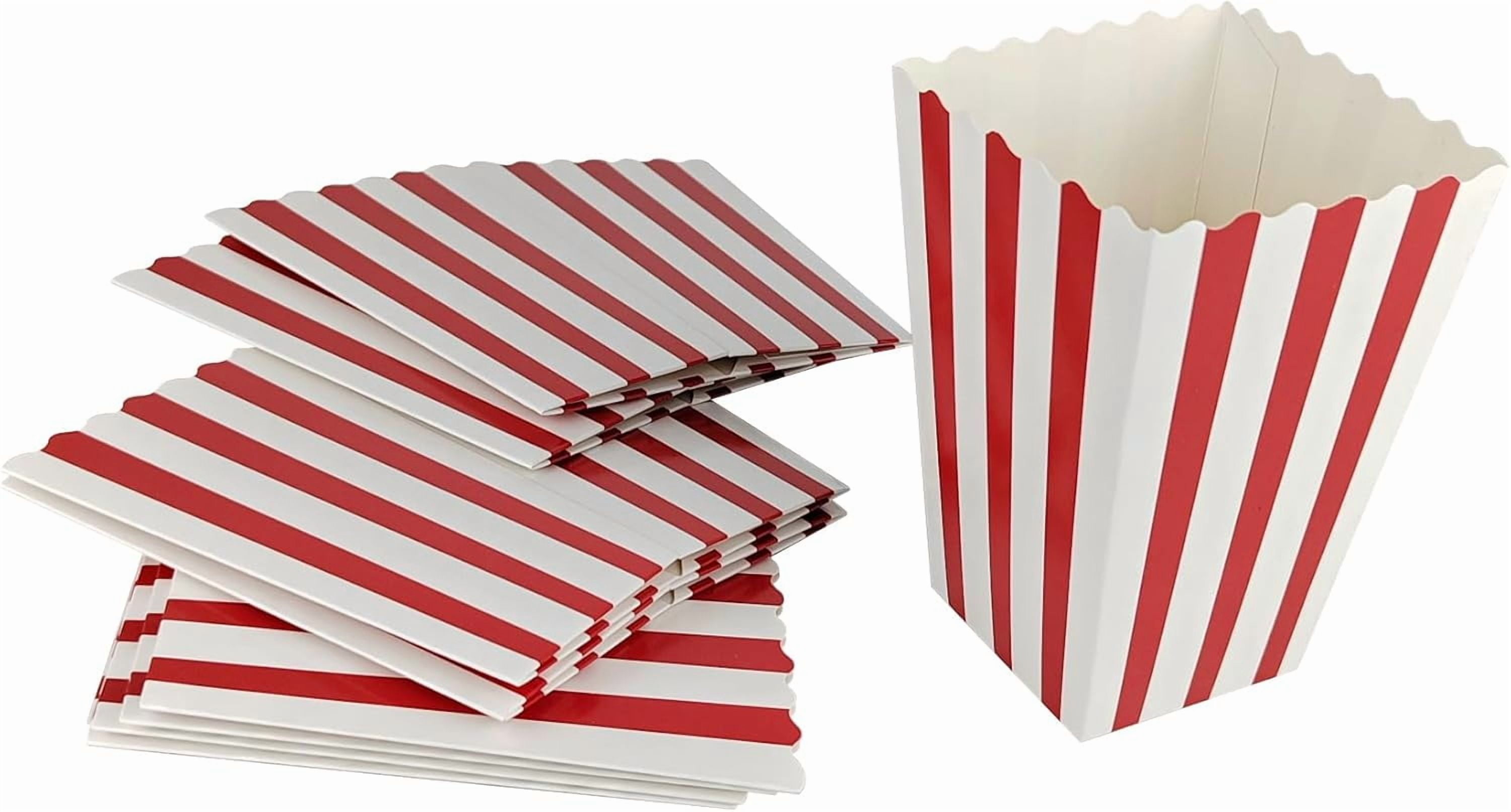 20 Pcs Mini Red & White Striped Popcorn Boxes - Bulk Paper Popcorn ...