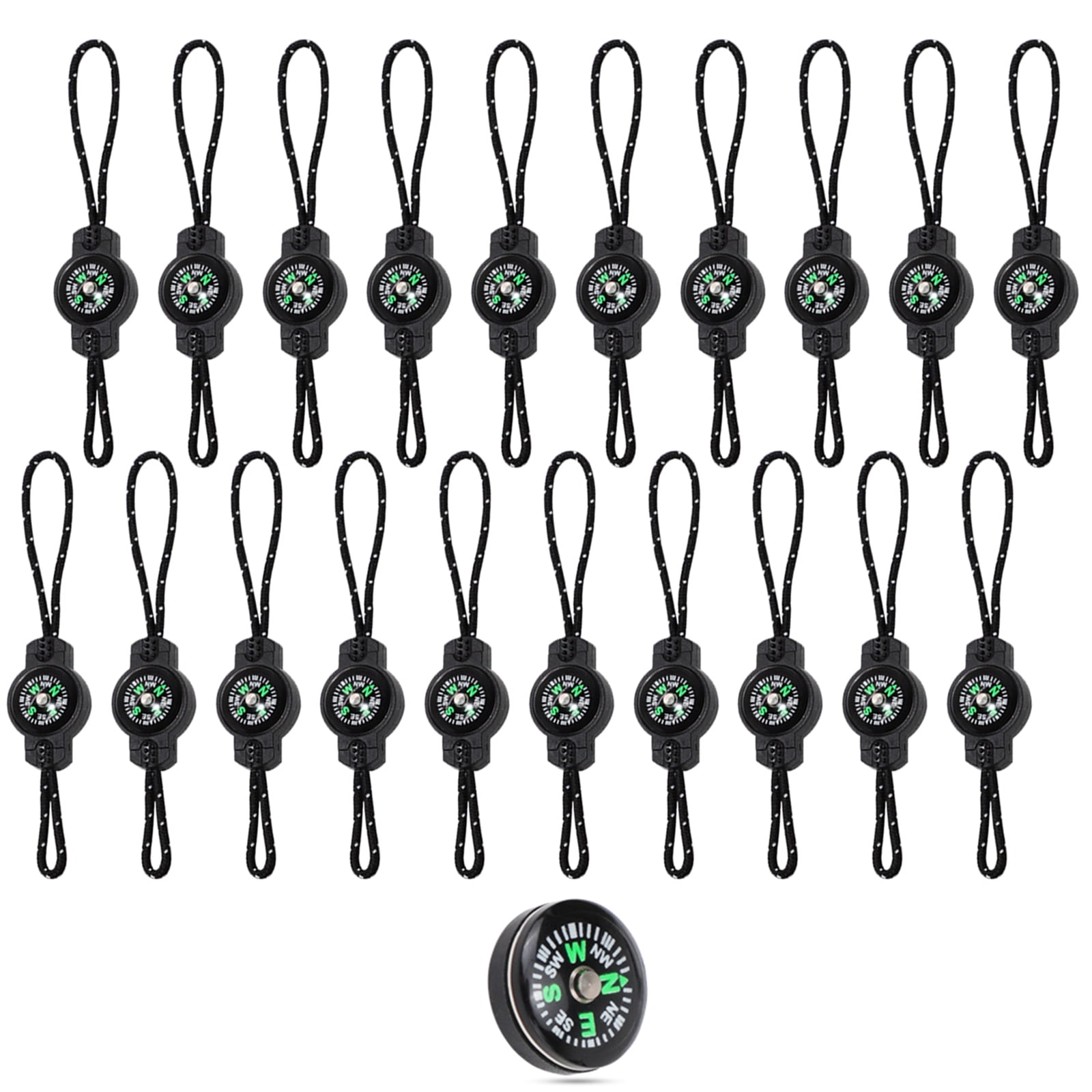 20 Pcs Mini Survival Compass, Outdoor Camping Hiking Pocket Compass ...