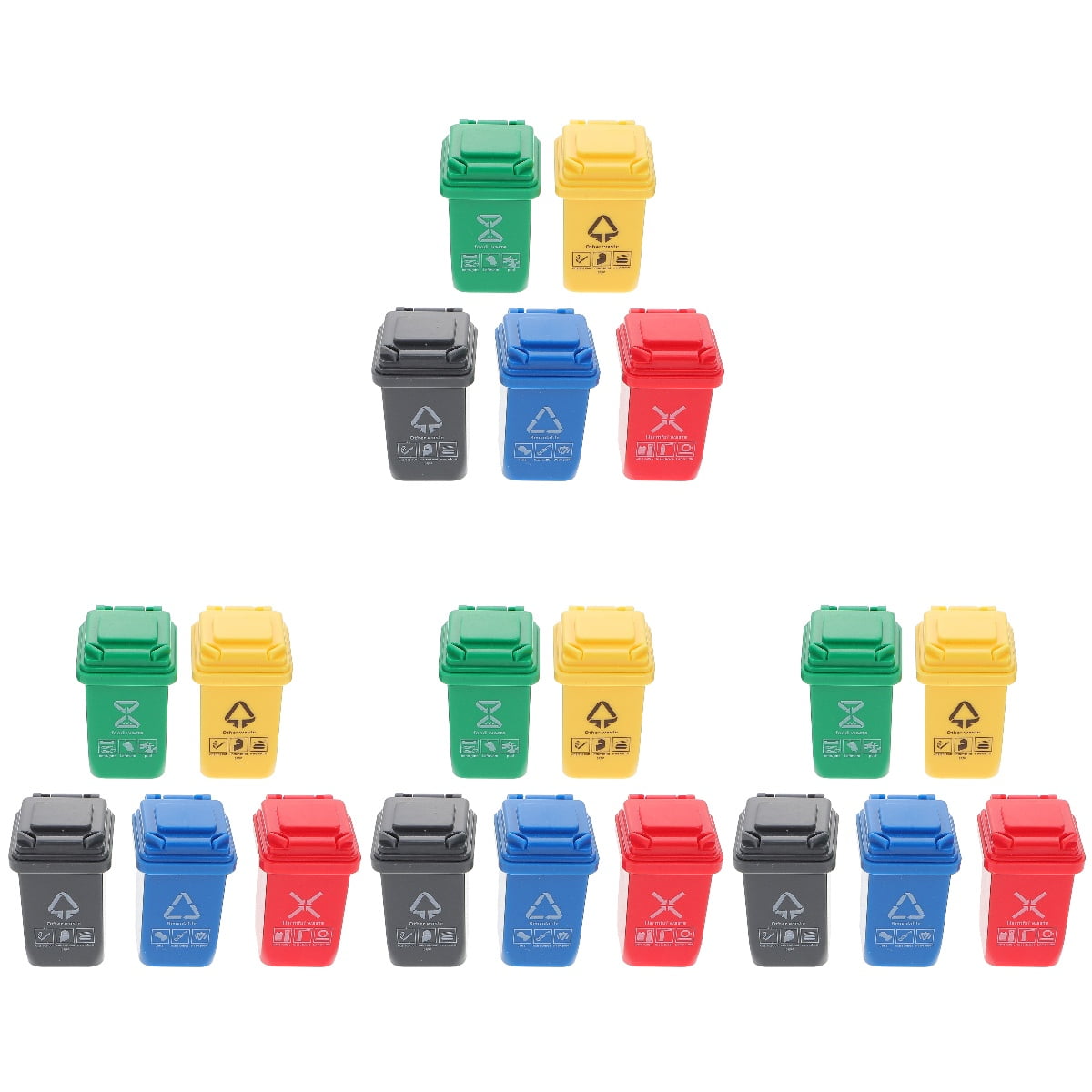 20 Pcs Mini Trash Can Tiny House Boys Toys Miniature Scene Model Mini ...