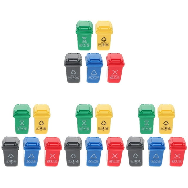 20 Pcs Mini Trash Can Tiny House Boys Toys Miniature Scene Model Mini ...