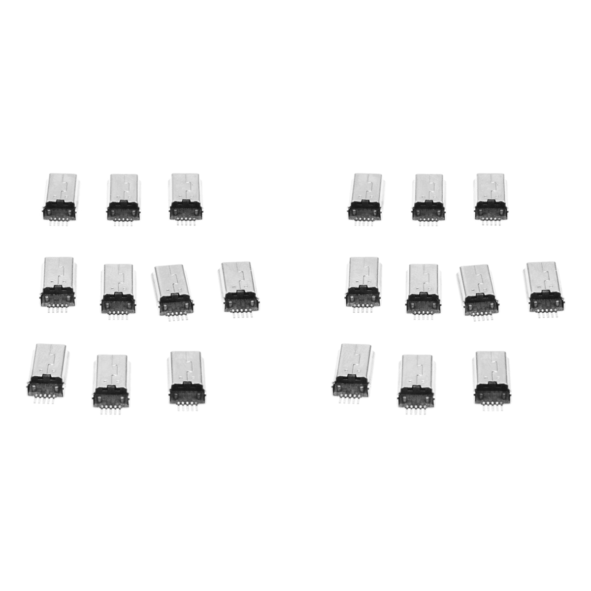 20 Pcs Mini USB Type B Plug Male 180 Degree 5-Pin SMD Solder Connector ...