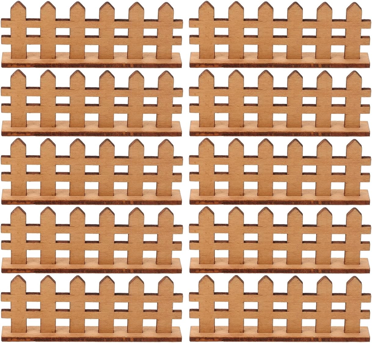 20 Pcs Miniature Wooden Fence Model 3.14 X 1.18 X 0.31 Inch for ...