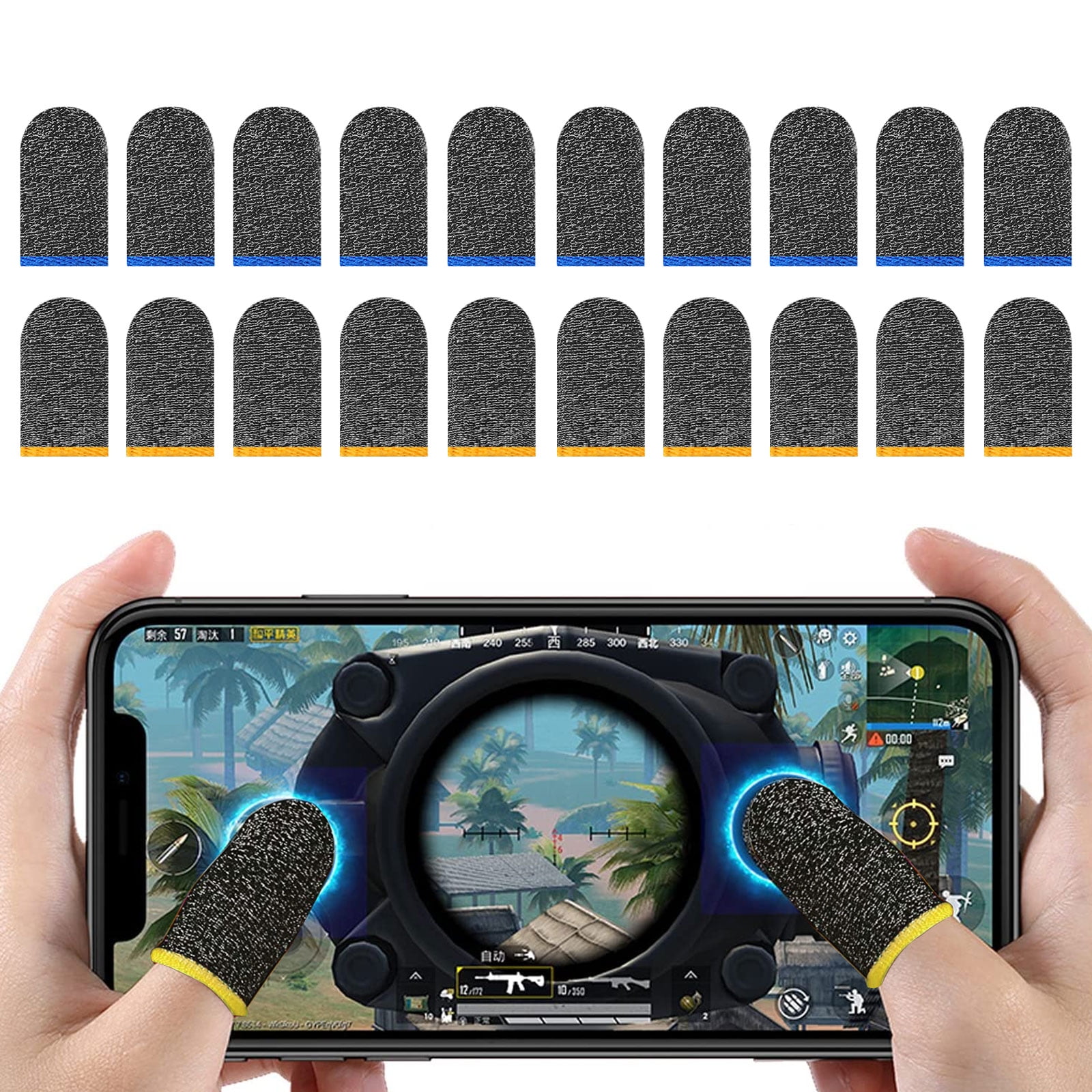 20 Pcs Mobile Game Finger Sleeve Sets, Touchscreen Gaming Fingertip ...