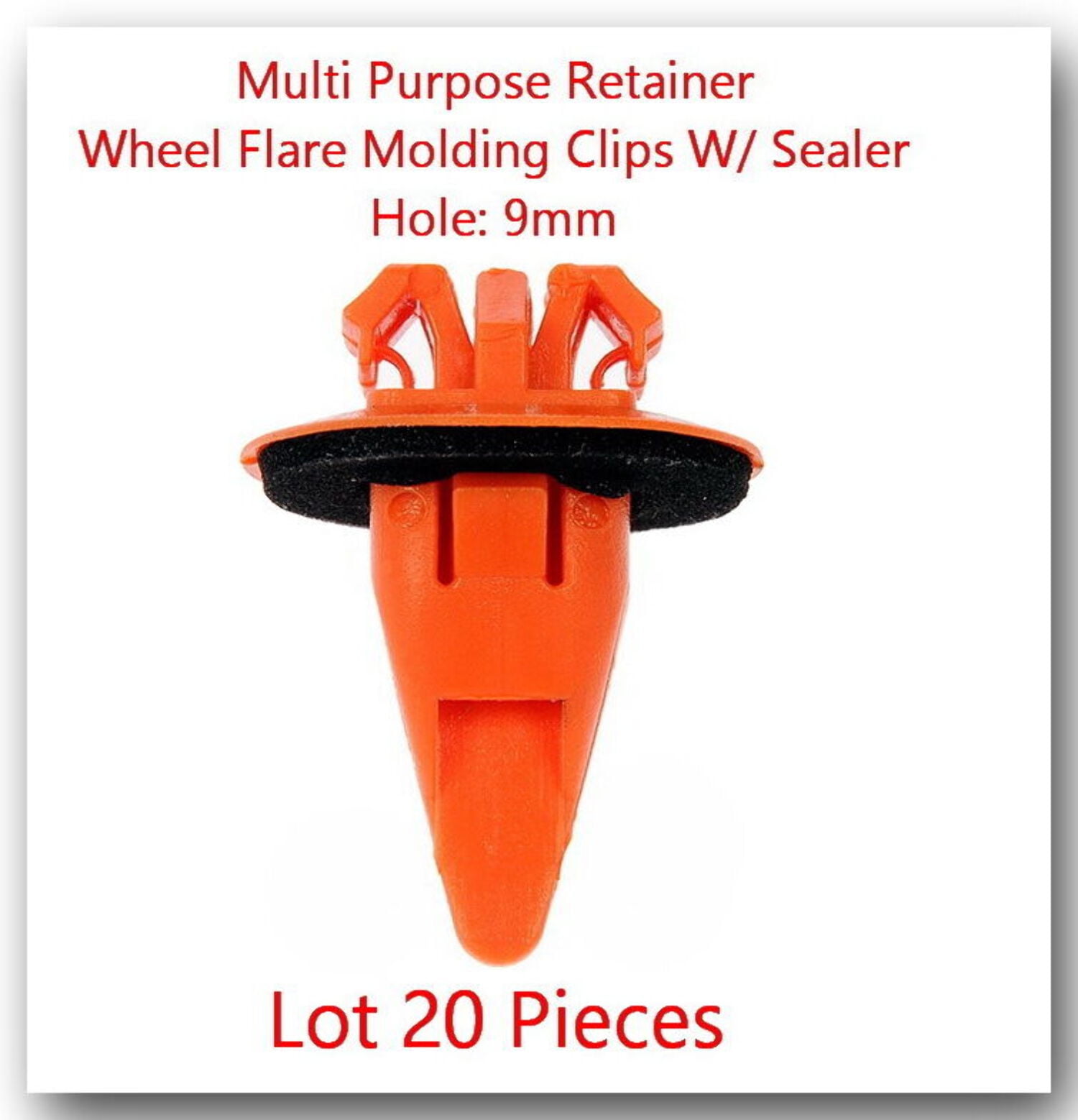 20 Pcs Multi Purpose / Wheel Flare Molding Clips w/Sealer Hole: 9mm ...