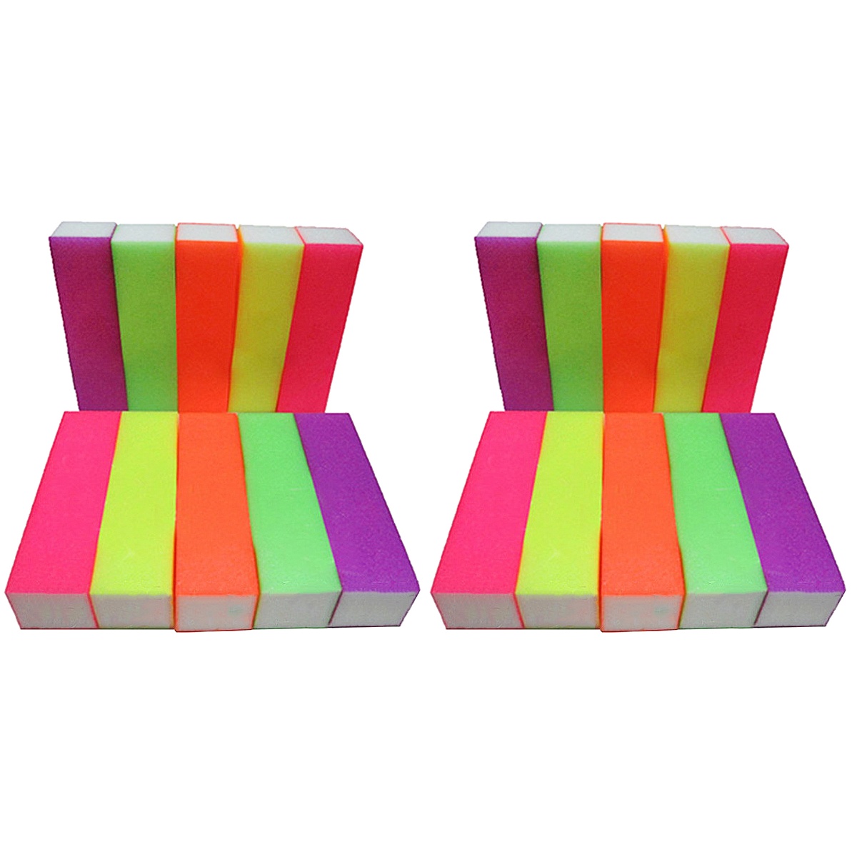 20 Pcs Nail Sanding Block Sponge Buffer Files Fluorescence Sandblasting ...