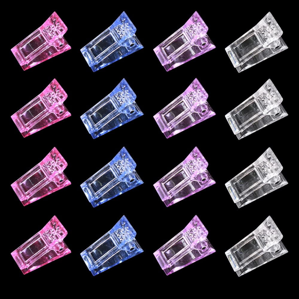 20 Pcs Nail Tips Clip for Quick Building Polygel nail forms Mix Colors Nail clips for polygel ...