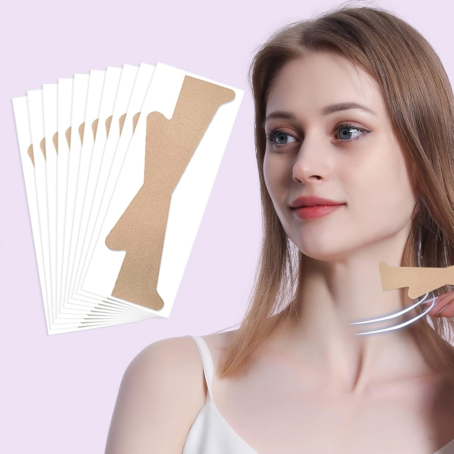 20 Pcs Neck Lifting Tape Invisible Neck Wrinkle Patches Reusable Neck ...