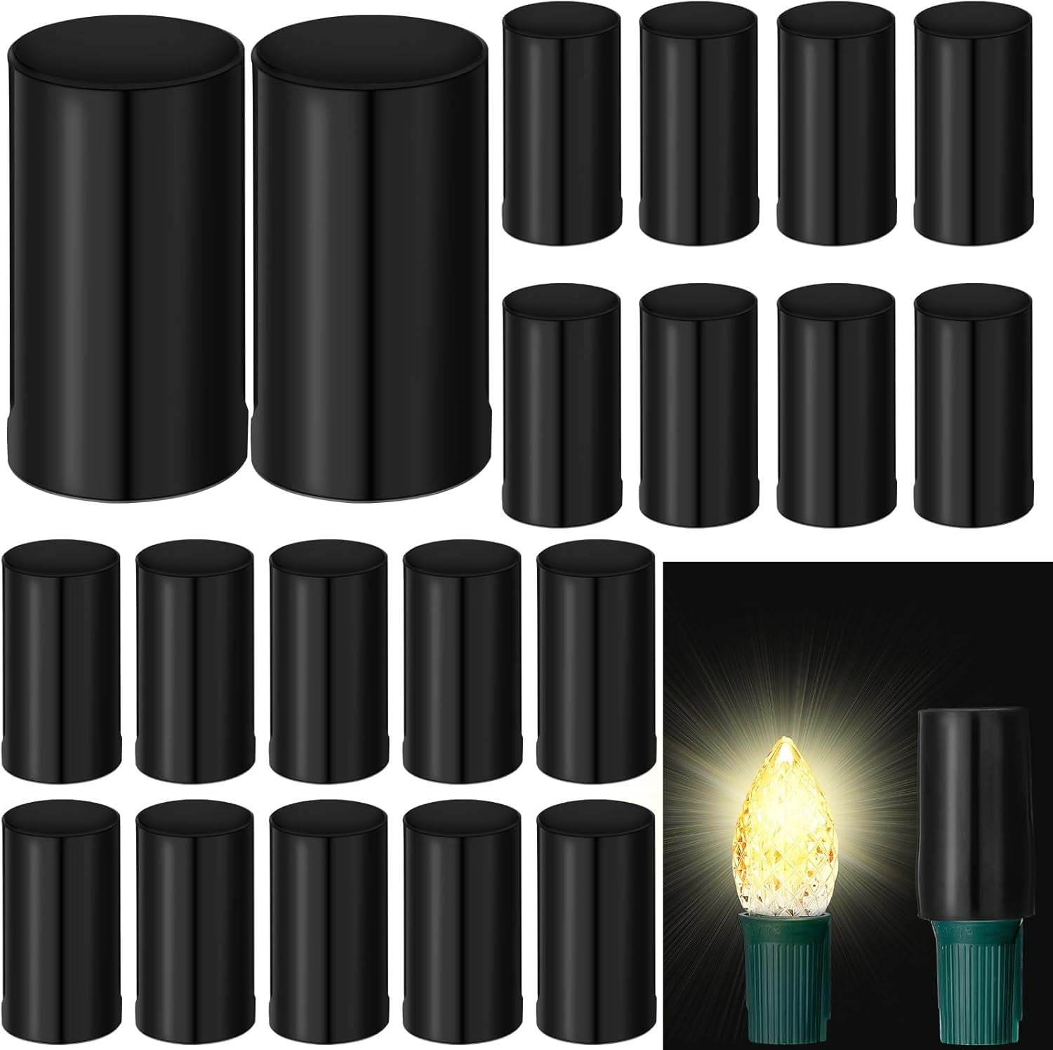 20 Pcs No Glow Christmas Bulbs Light Caps Compatible with C7 LED String ...