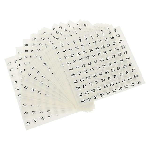 20 Pcs Number Round Serial Stickers Professional - Walmart.com