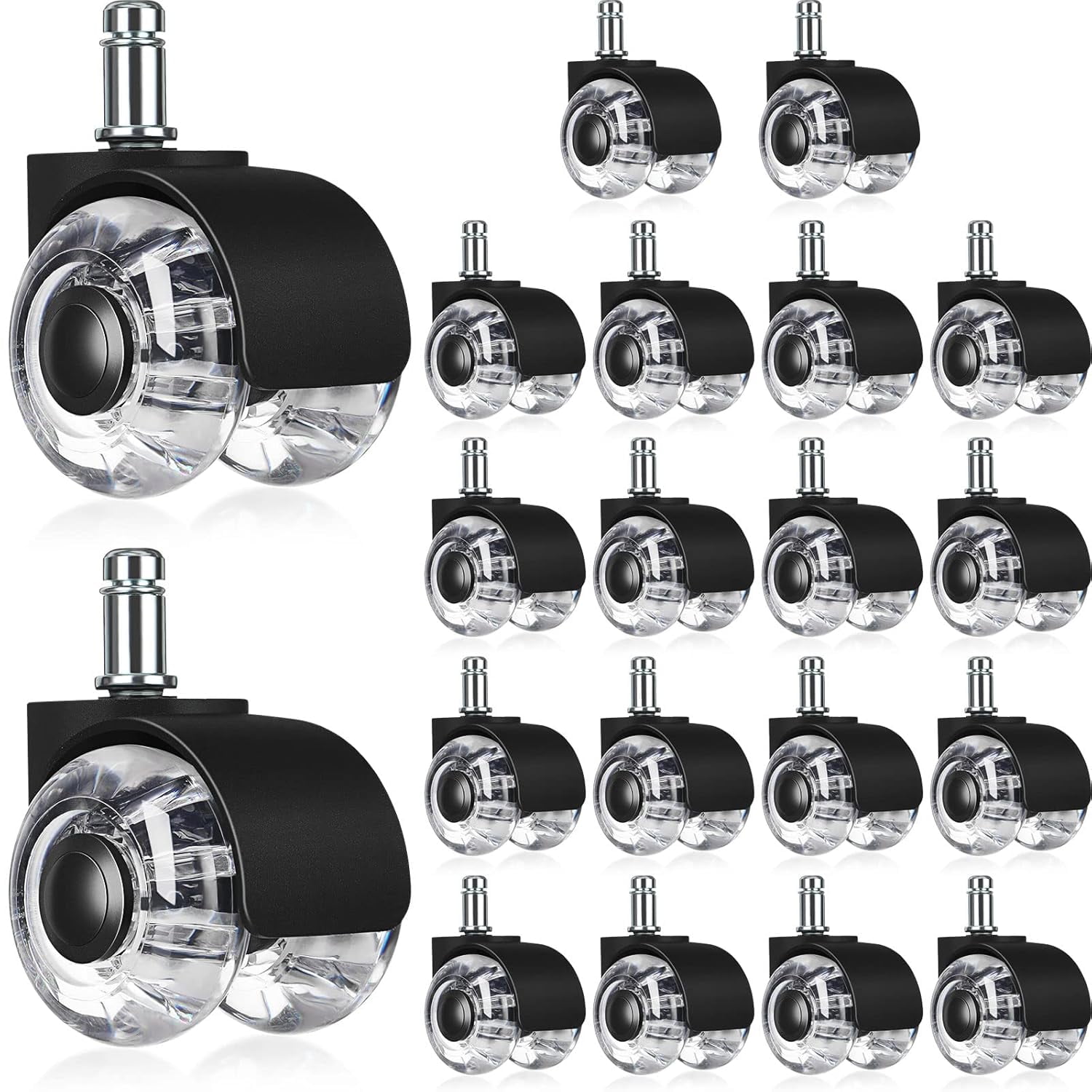 20 Pcs Office Chair Wheels Replacement Bulk 2 Inch Swivel Heavy Duty ...